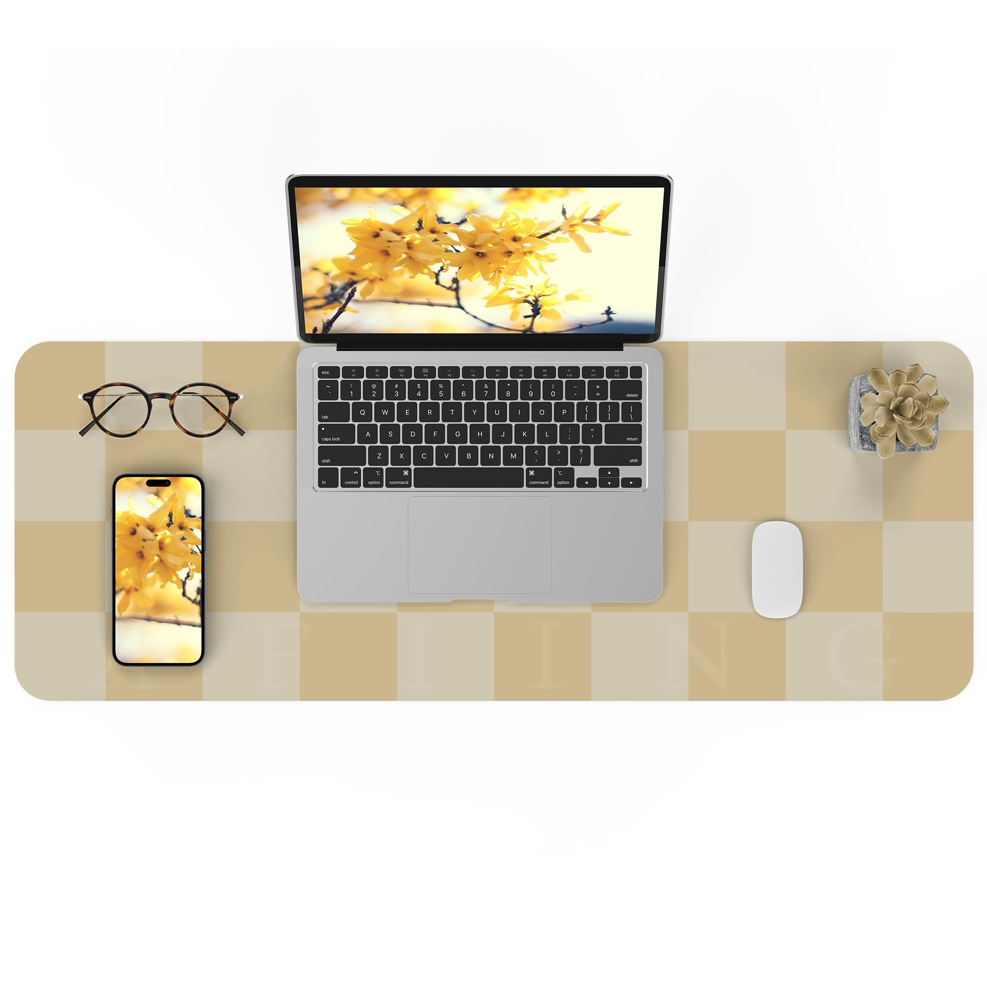 Fabibe Non slip Desk Pad Waterproof Pu Leather Protector Easy Clean ...