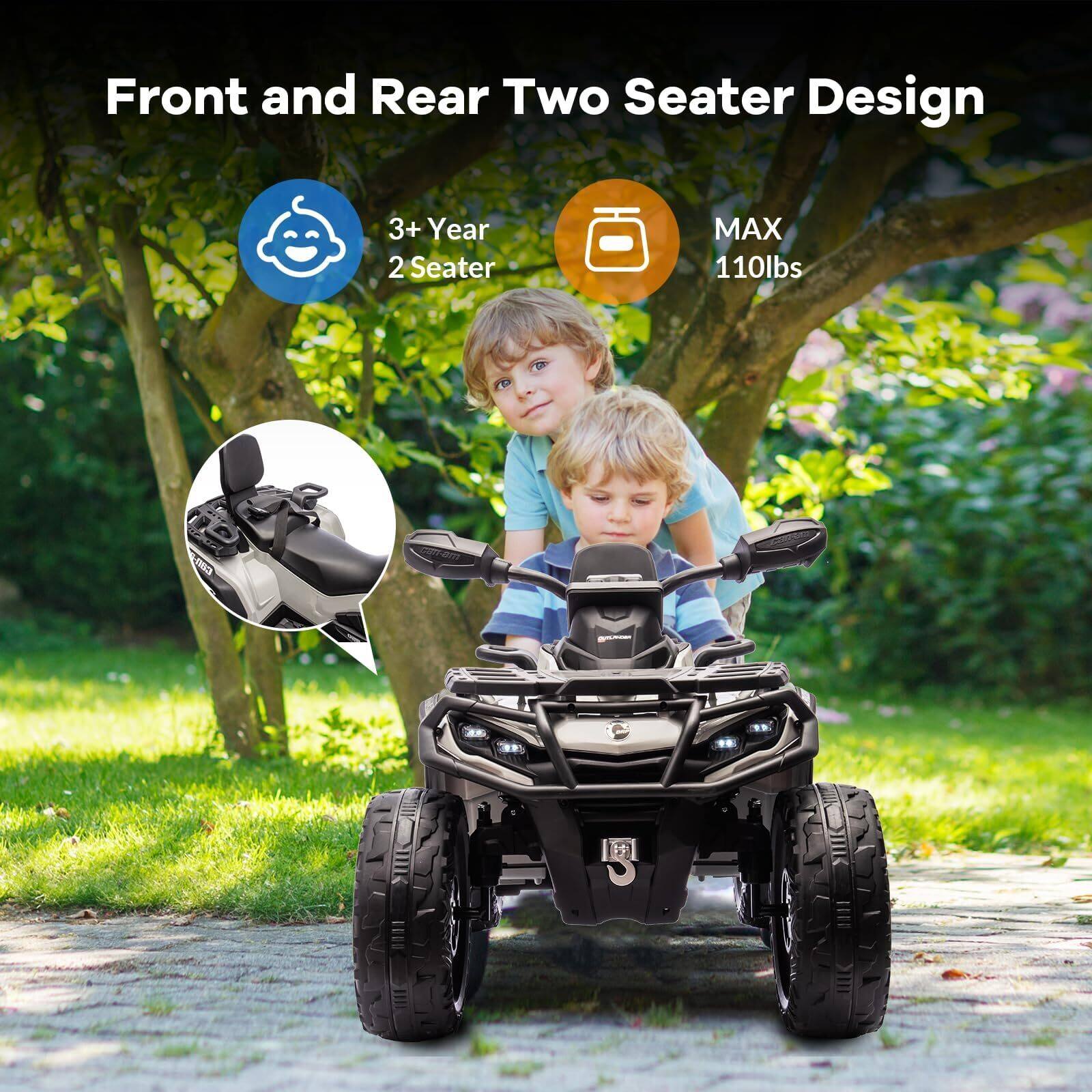 Jojoka 24 Volt 7AH Licensed Can Am Electric ATV for Kids, 2WD/4WD Ride ...