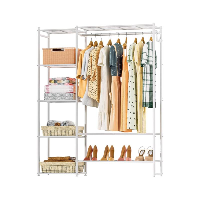 Paradigms Interiors Freestanding Metal Portable Closet Organizer White ...