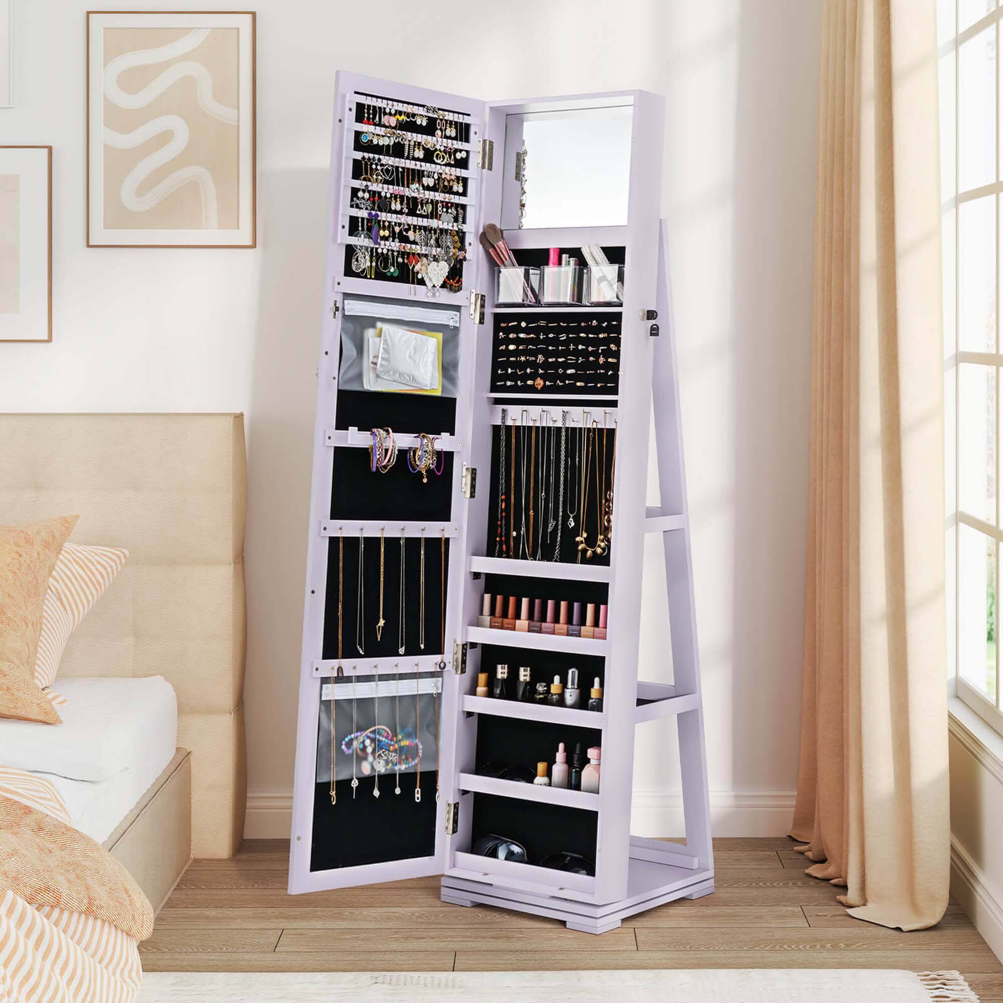 Alt View 3. Costway - Costway 360° Rotatable Jewelry Cabinet Armoire 2 ...