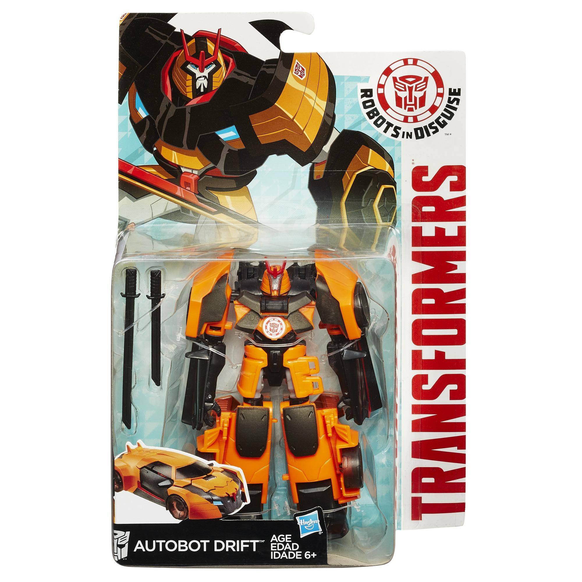i AGE P AUTOBOT DRIFT EDAD IDADE 6+ ROBOTS IN DISGUISE TRANSFORMERS