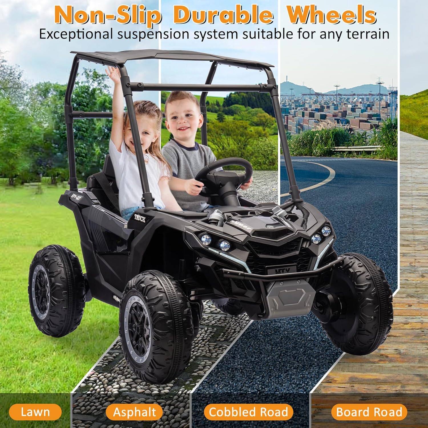 Jojoka 24V 2 Seater Ride On Electric Car for Kids with Remote Control ...