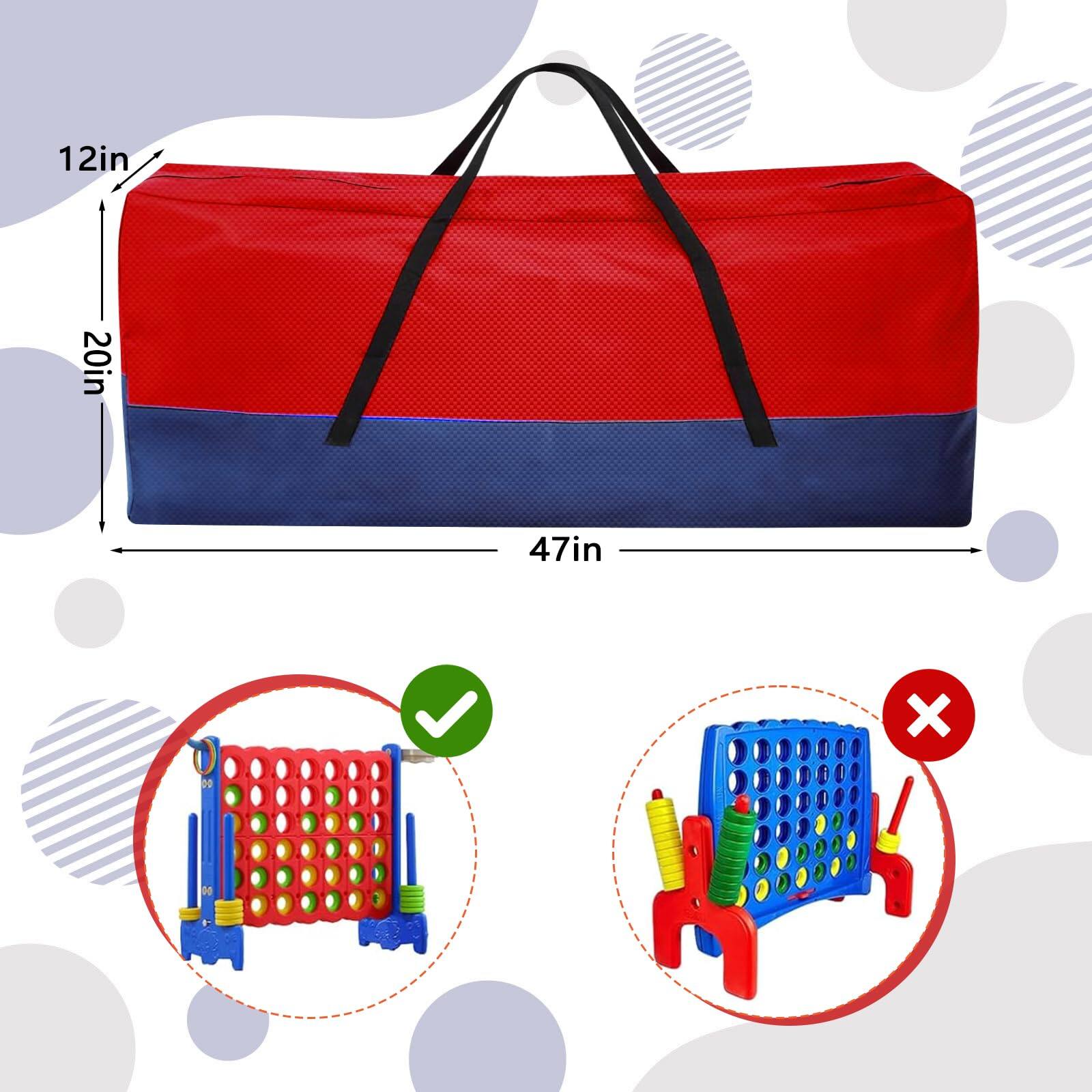 Fabibe Giant Connect 4 Carrying Duffle Bag Large & Sturdy For In A Row ...