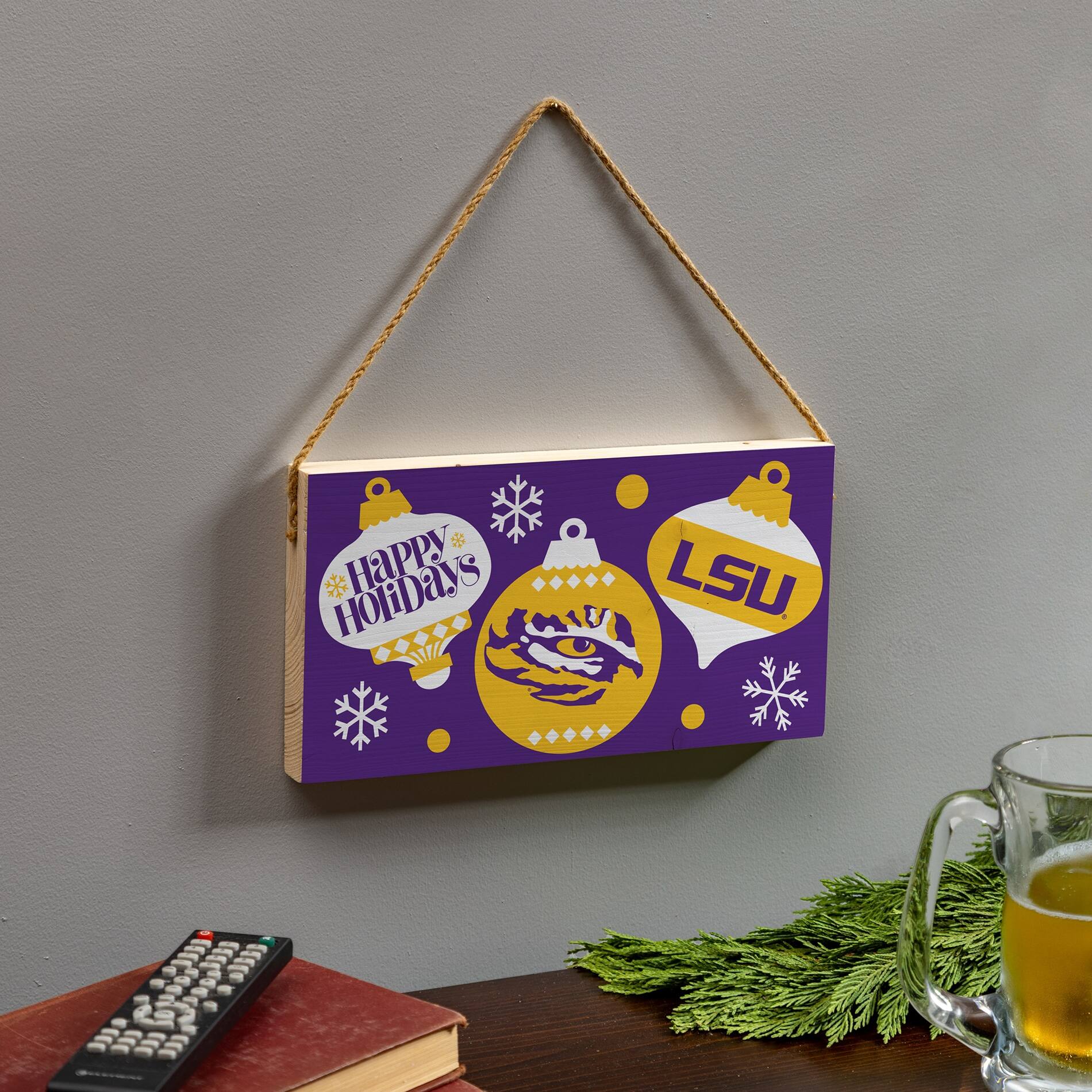 Evergreen Enterprises LSU Tigers 6" x 11" Holiday Wood Wall Sign ...