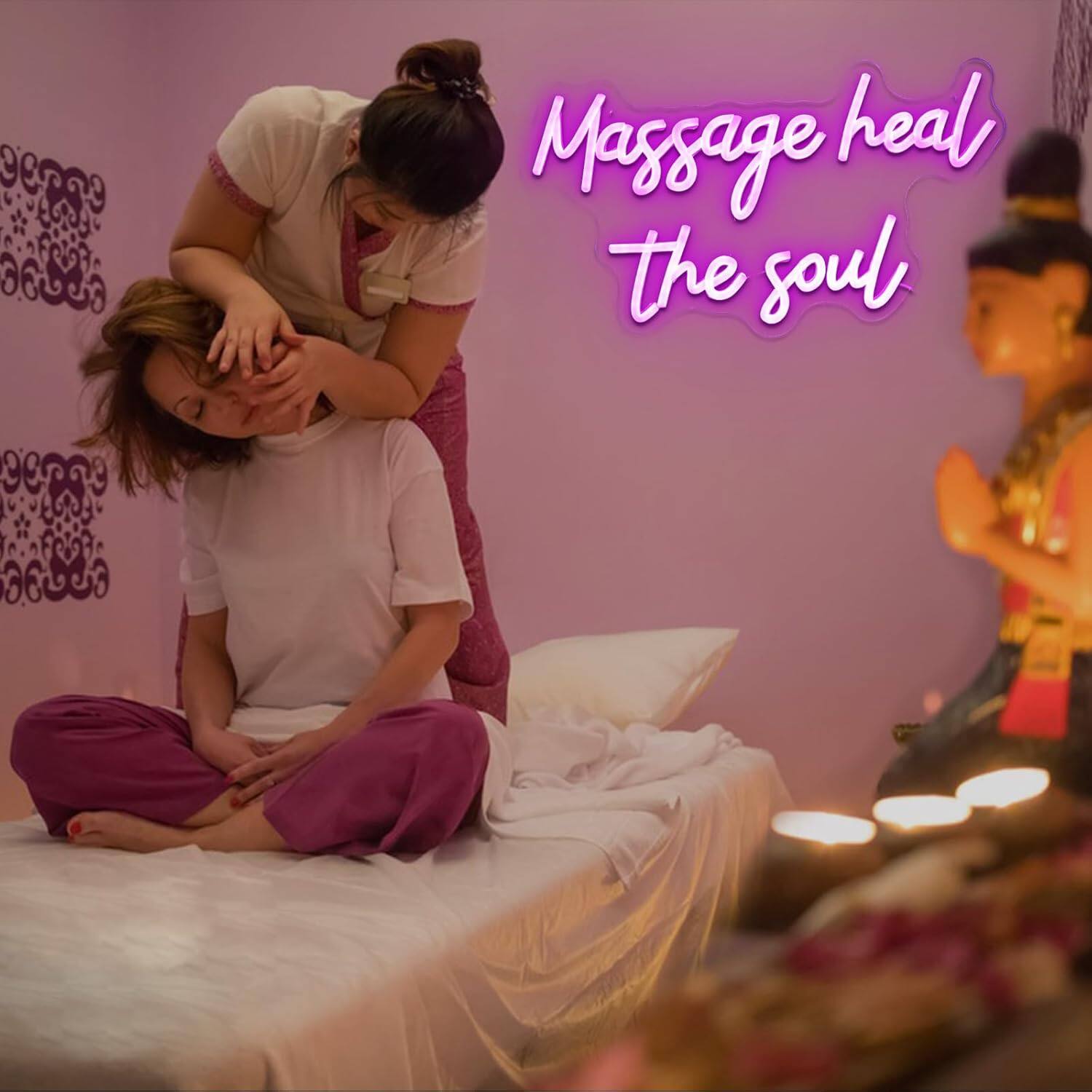 Auledio Massage Heal The Soul Neon Sign for Wall Decor, 16.5''x 9.2 ...