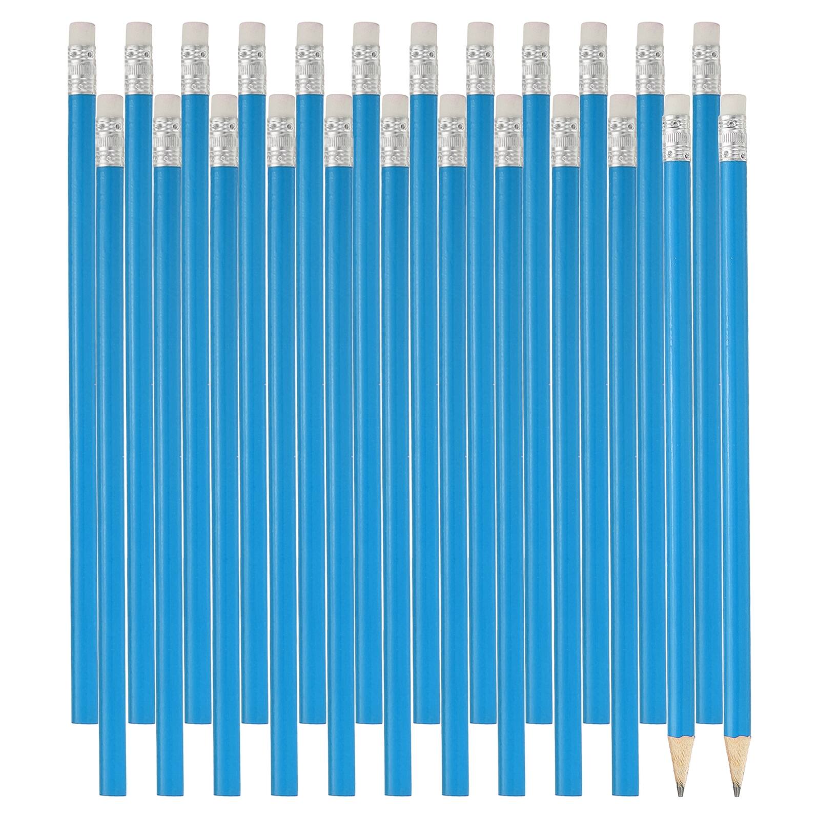 Unique Bargains Round Wooden Pencils Bulk, 24pcs HB Graphite Pencils w ...