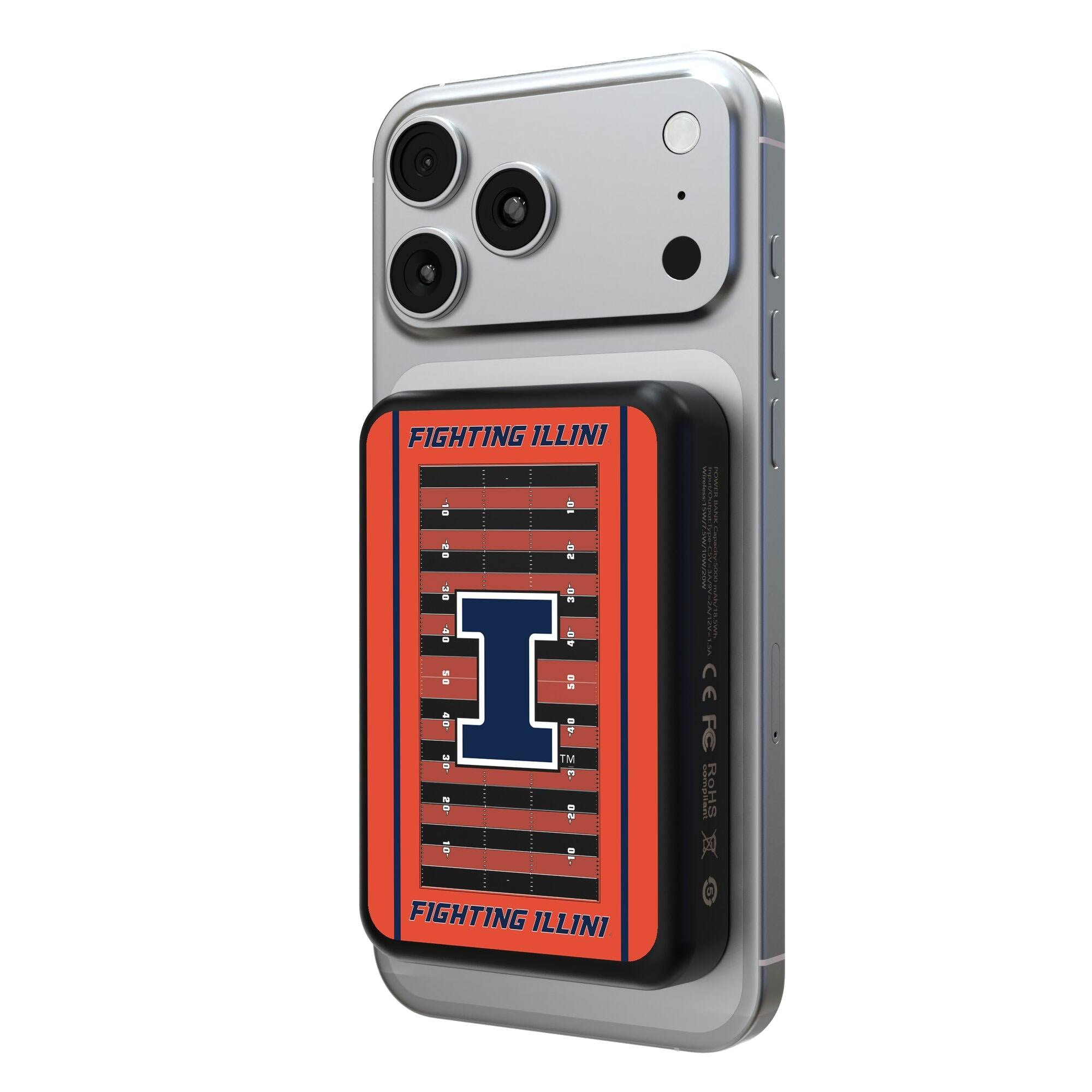 Keyscaper Illinois Fighting Illini Field Wireless Power Bank Multicolor ...