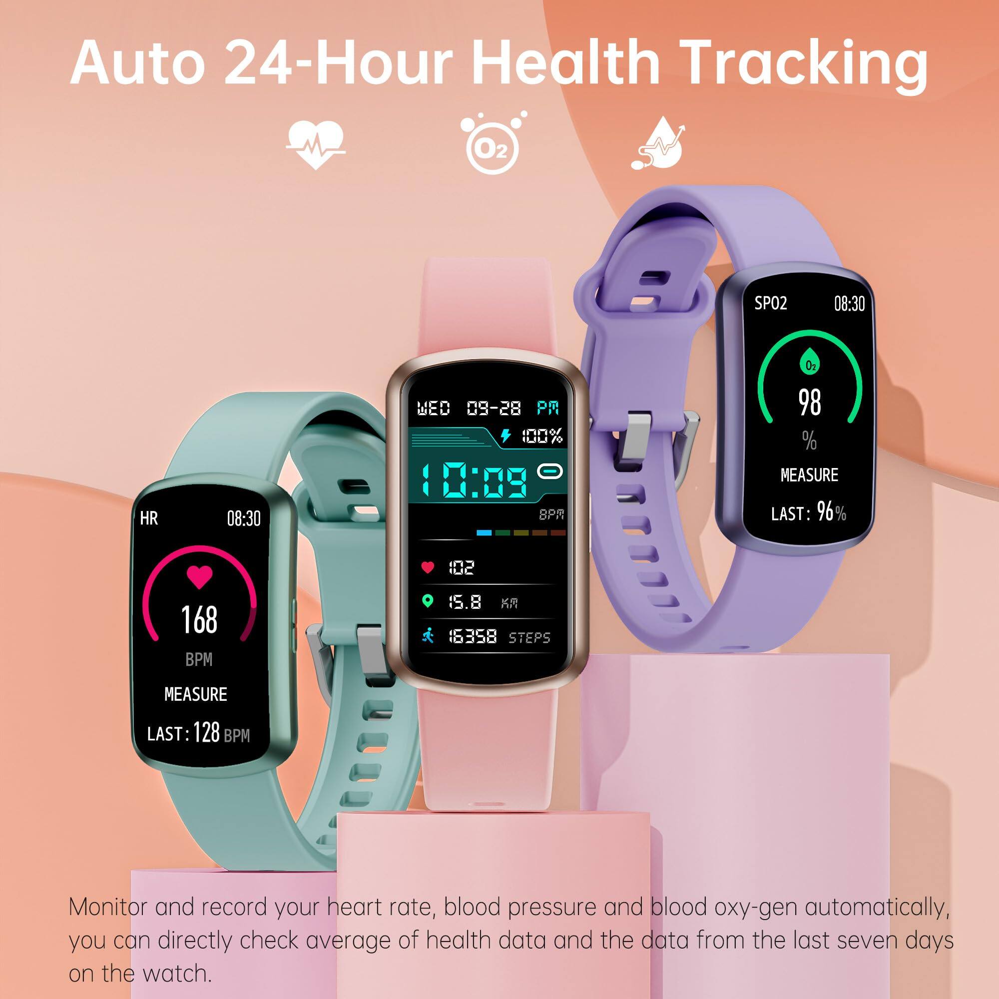 The Best Inks Fitness With 24/7 Heart Rate Smart Watch And Oxygen ...