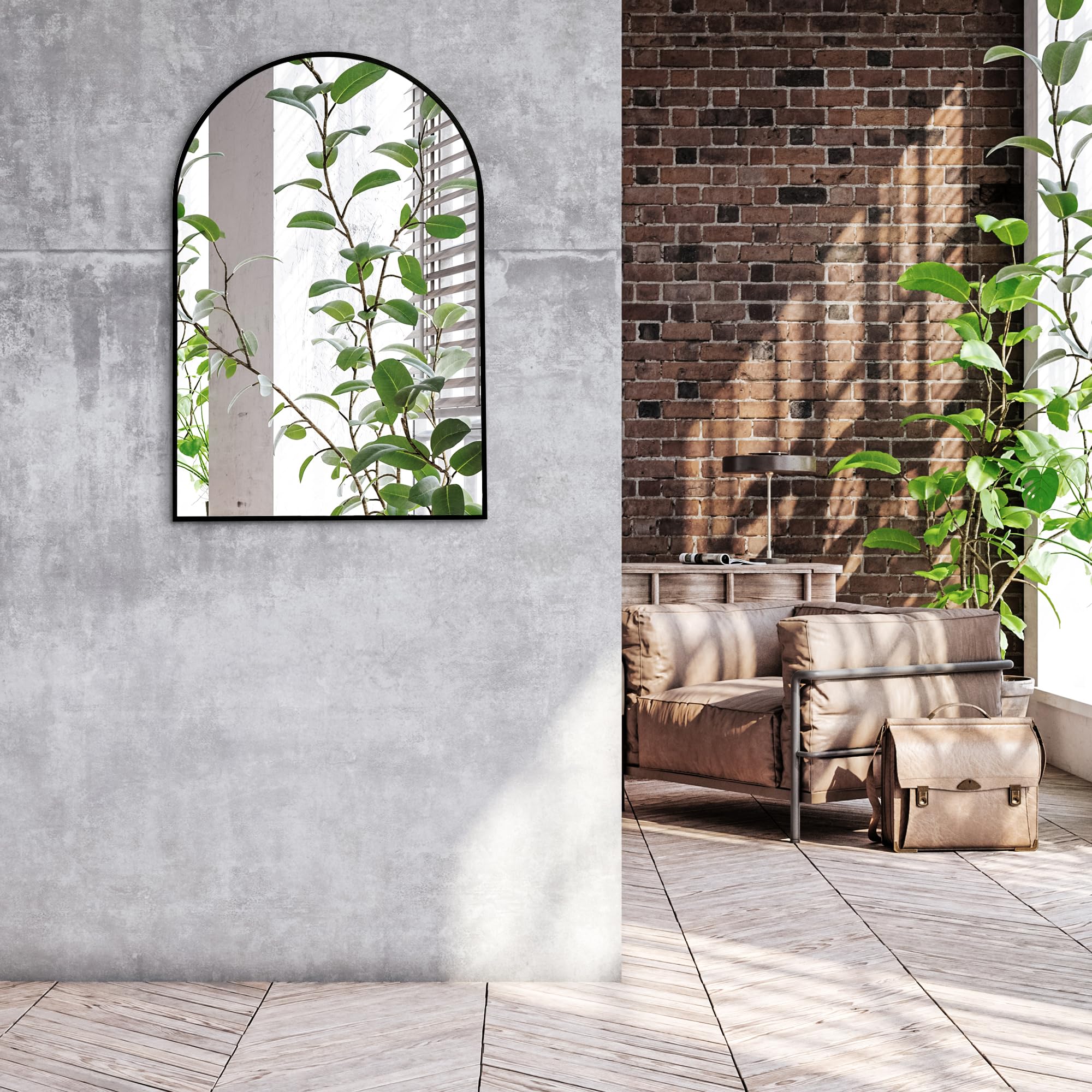 Cedar Assembly 20x30 Arched Mirror Hanging Mirrors With Durable Frame ...