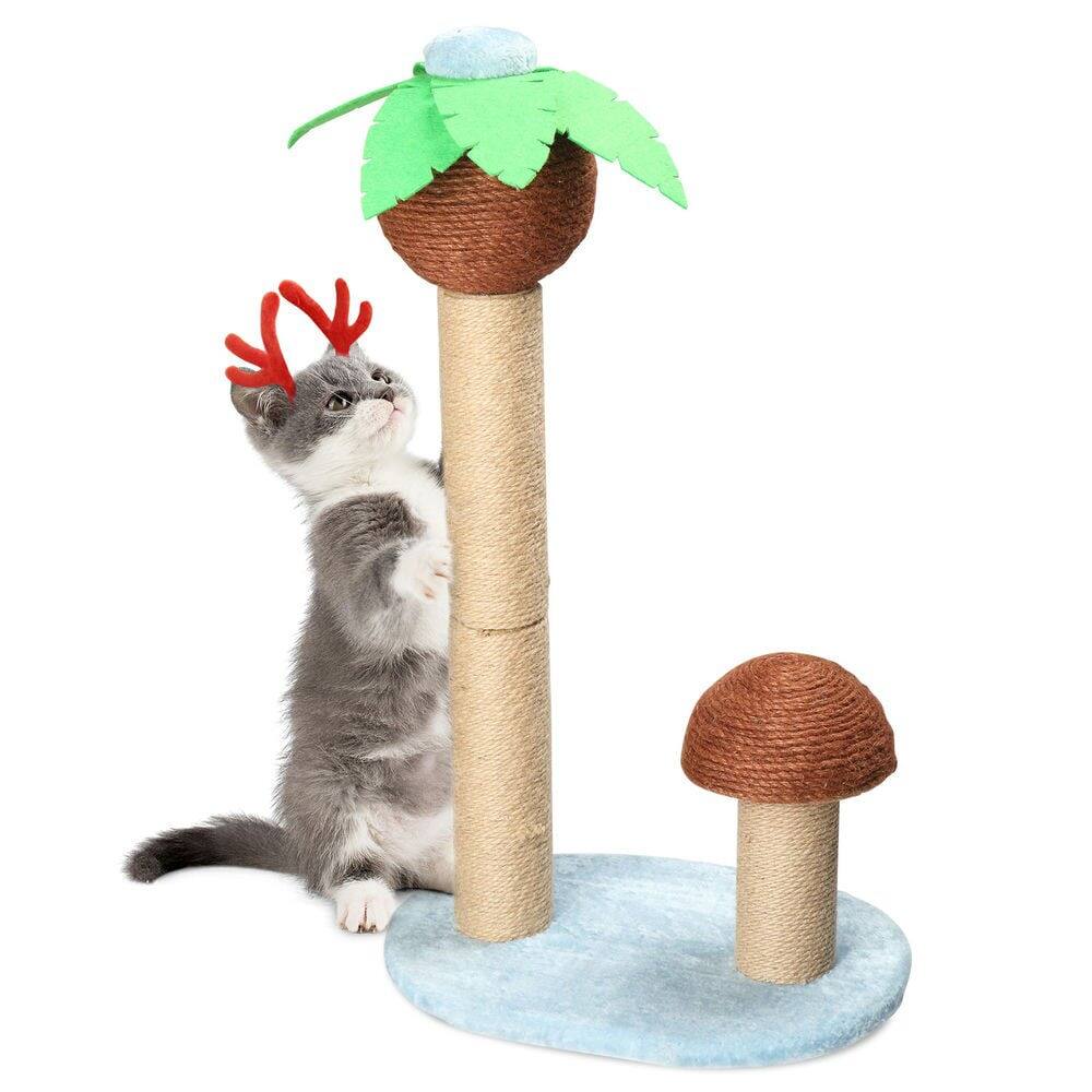 Kadyn 27.5in Coconut Palm Tree Cat Scratching Post, Cute Cat Scratcher ...