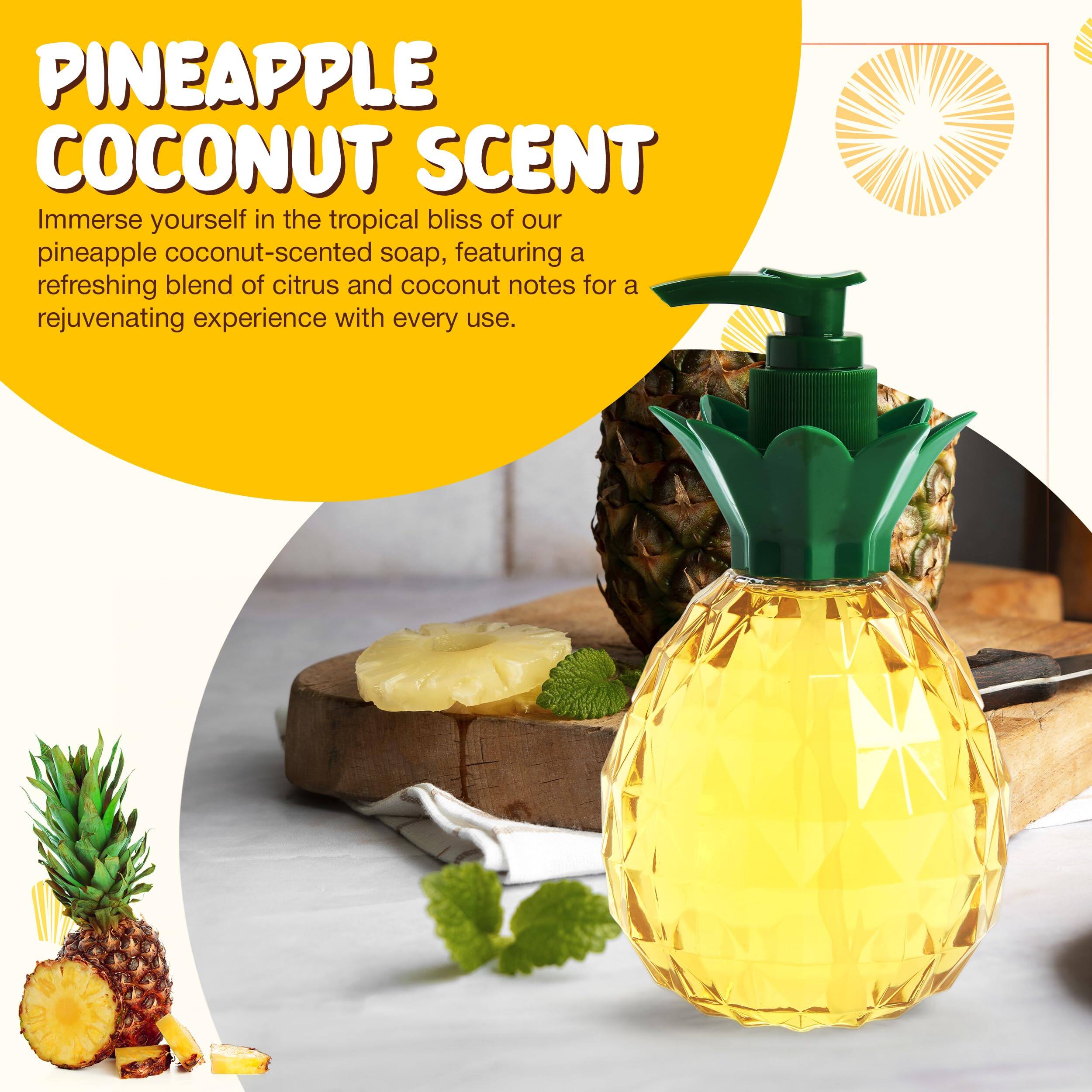 Dapper Styles Pineapple Coconut Scented Liquid Hand Soap Dispenser ...