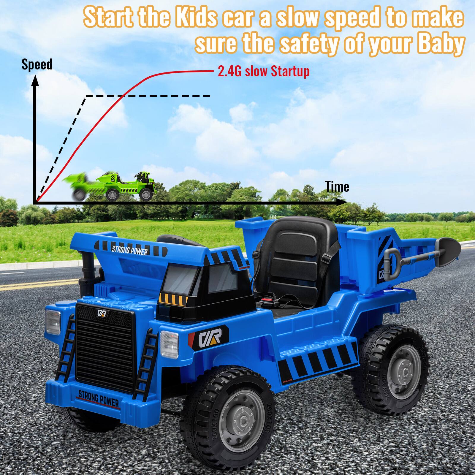 Acekool 12V Ride On Dump Truck for Kids, Parental Remote Control, 4 ...