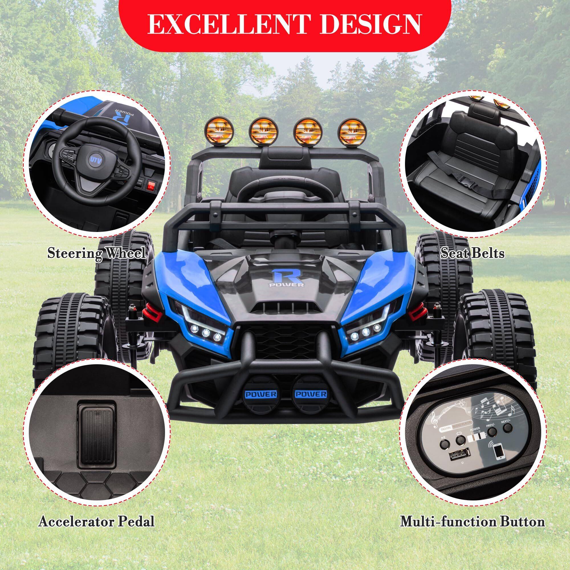 Jojoka 24V Ride on UTV,130w Electric Powered UTV with Remote Control ...