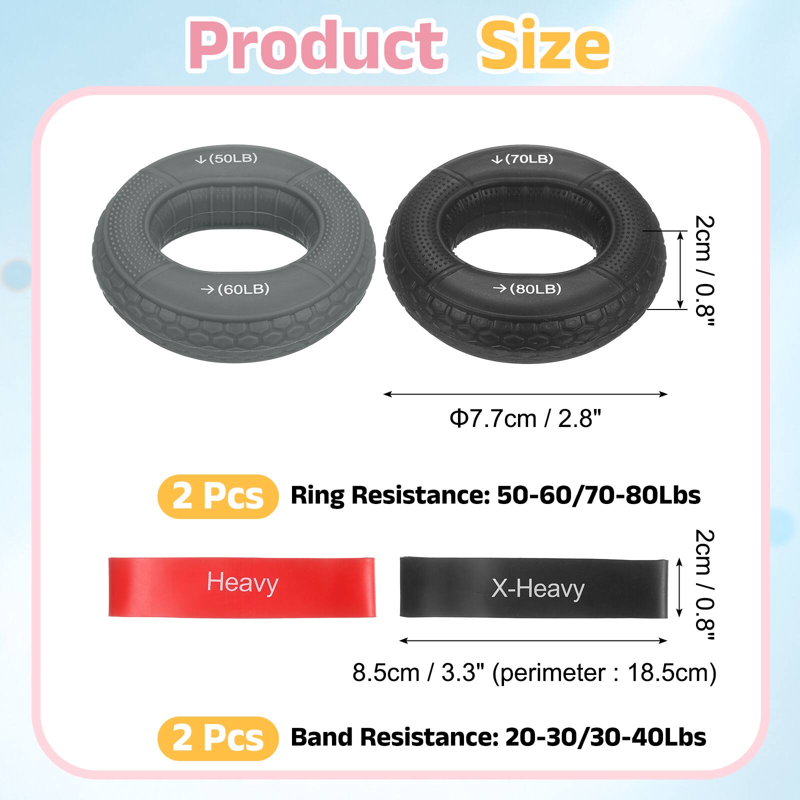 Unique Bargains Silicone Ring Grip Strength Trainer with Finger ...