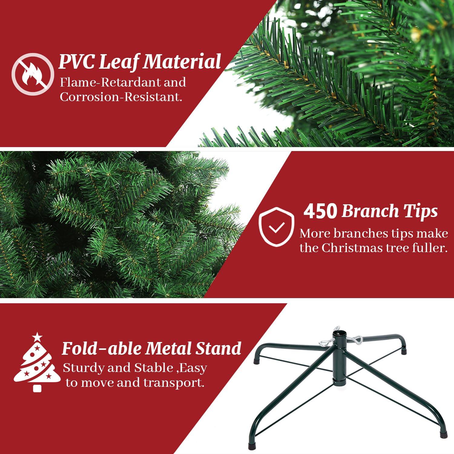 Skar Audio Artificial Christmas Tree Spruce Xmas With 450 Branch Tips ...