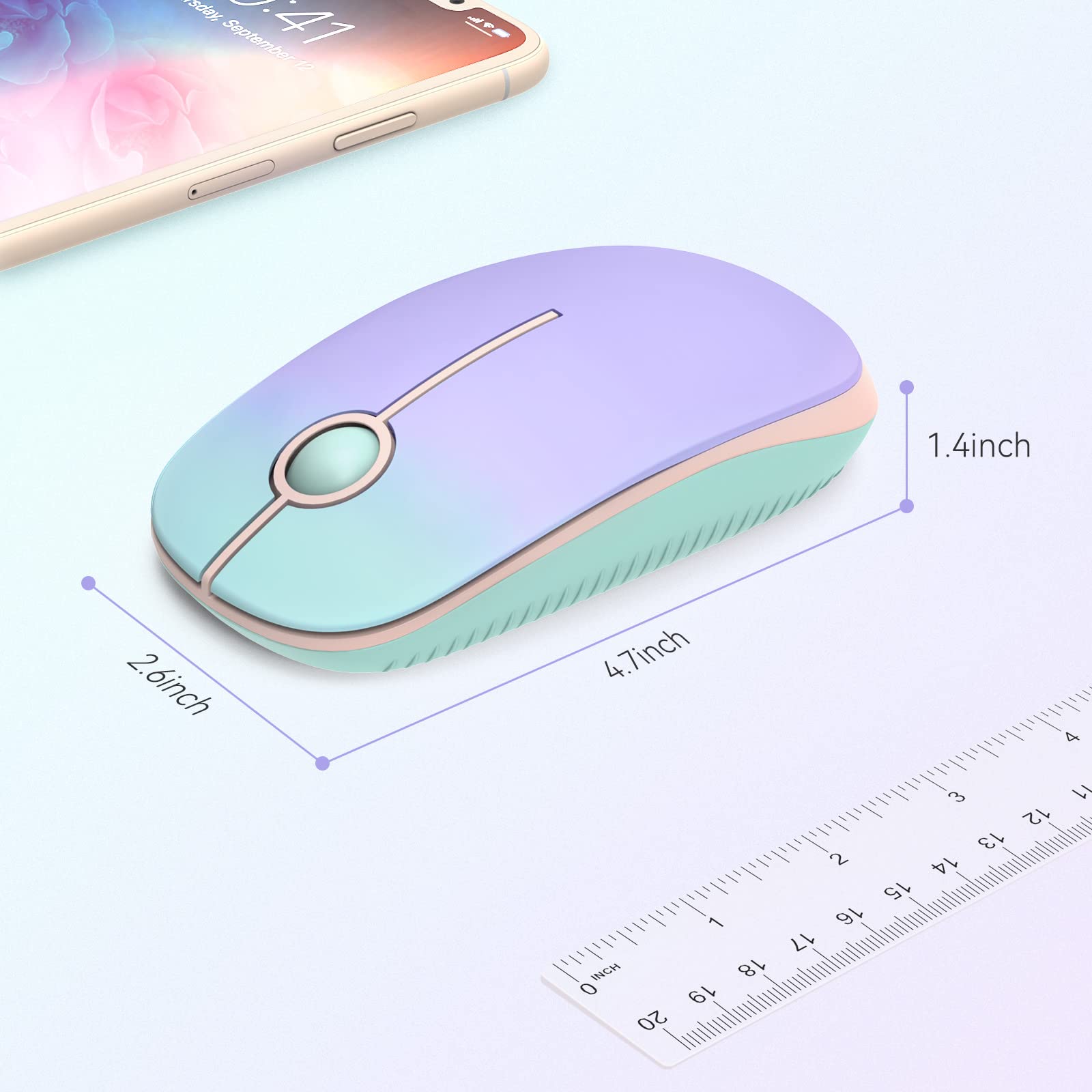 Cozy Serene Wireless Mouse 2.4g Slim Portable Computer With Nano ...