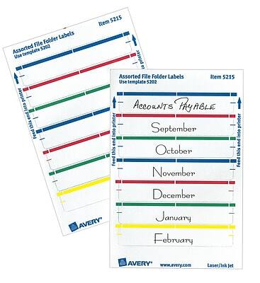 Avery Easy Peel Laser/Inkjet File Folder Labels, 2/3" x 3 7/16 ...