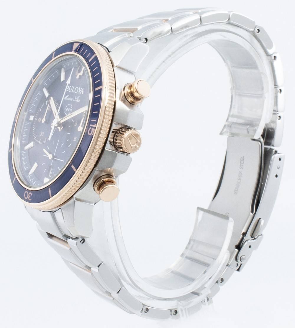 Bulova Marine Star 98B301 Chronograph Quartz Men's Watch Blue 98B301 ...