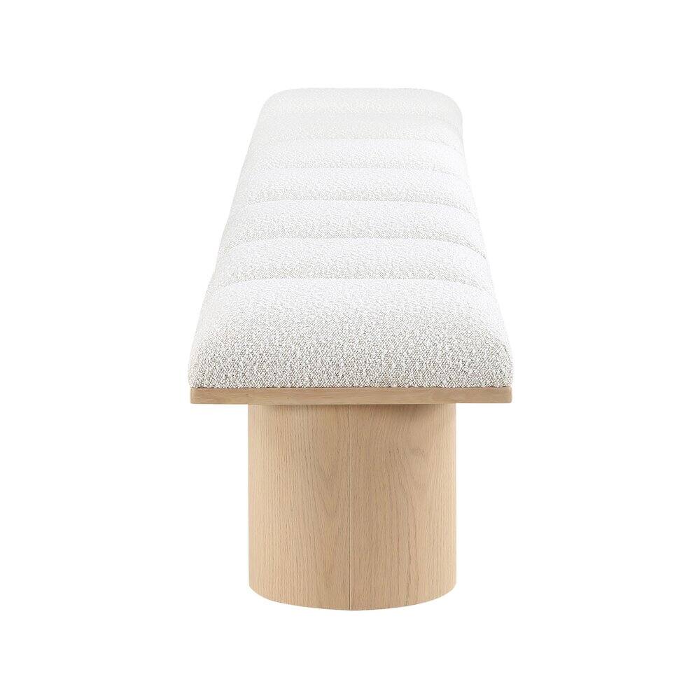 Meridian Furniture Pavilion Bench Cream Boucle Fabric 465Cream-7A ...