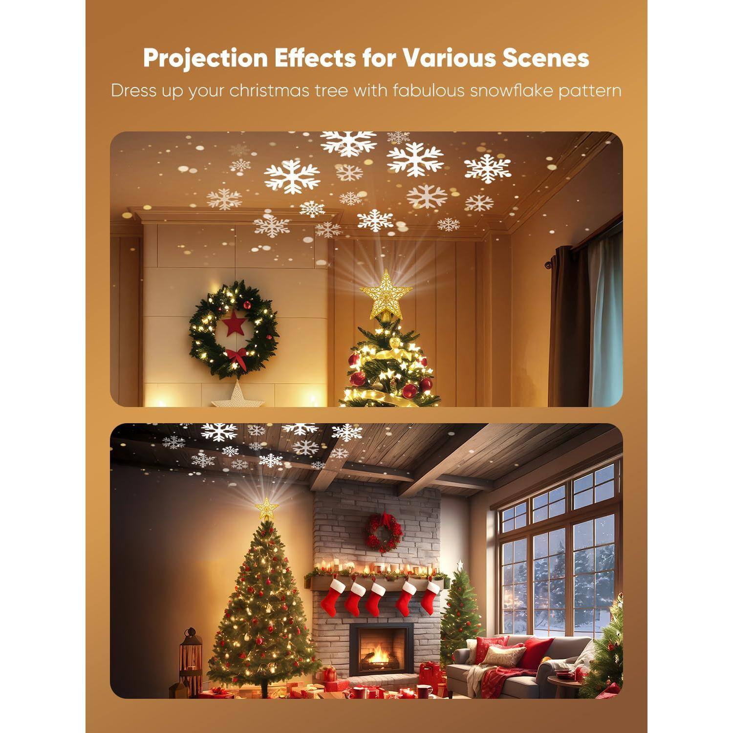 Stylel Star Christmas Star Tree Topper With Built in 3d Glitter Led ...