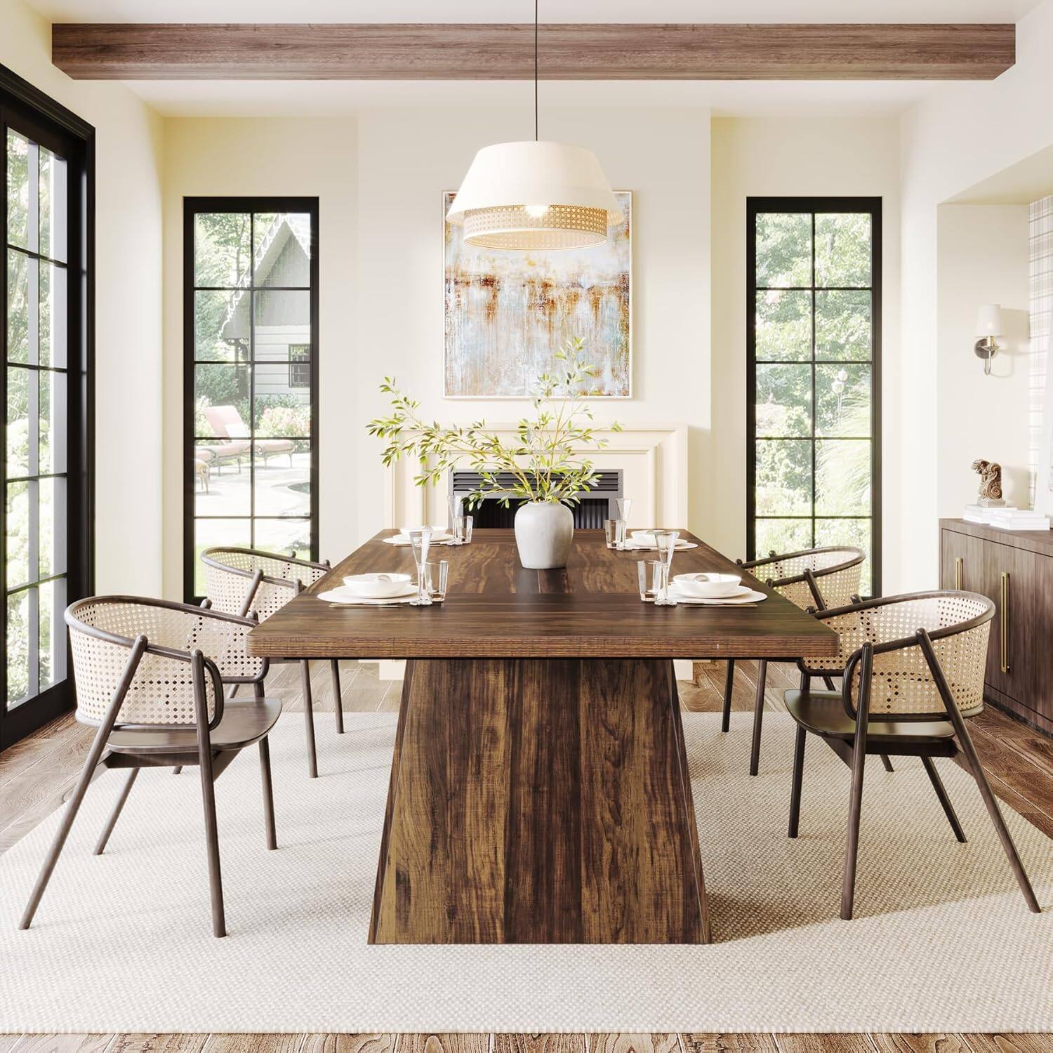 APRILSOUL 63in Large Home Office Computer Workstation with Sturdy ...