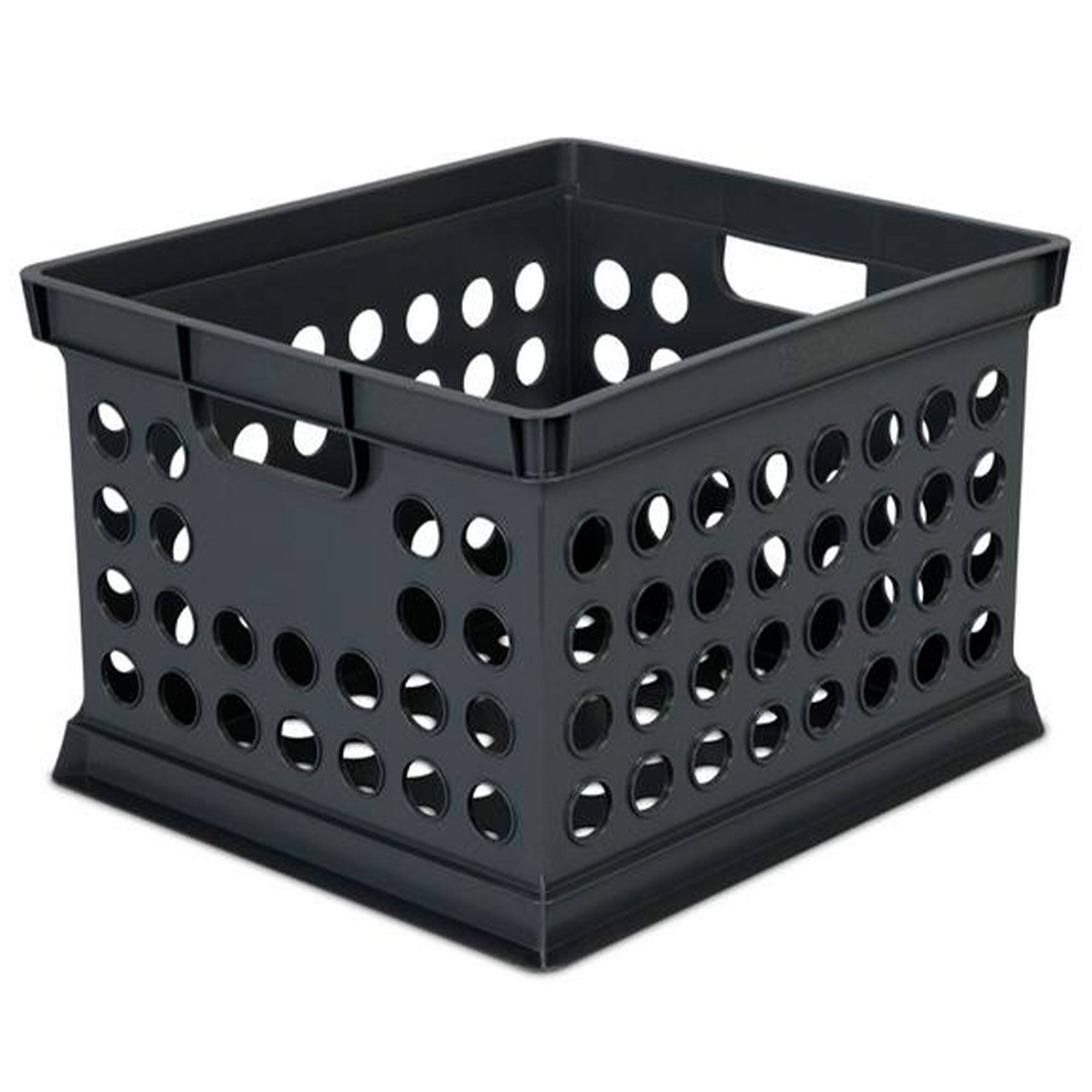 Sterilite Stackable Plastic Storage Open Crate Bin Organizer Box, 24 ...