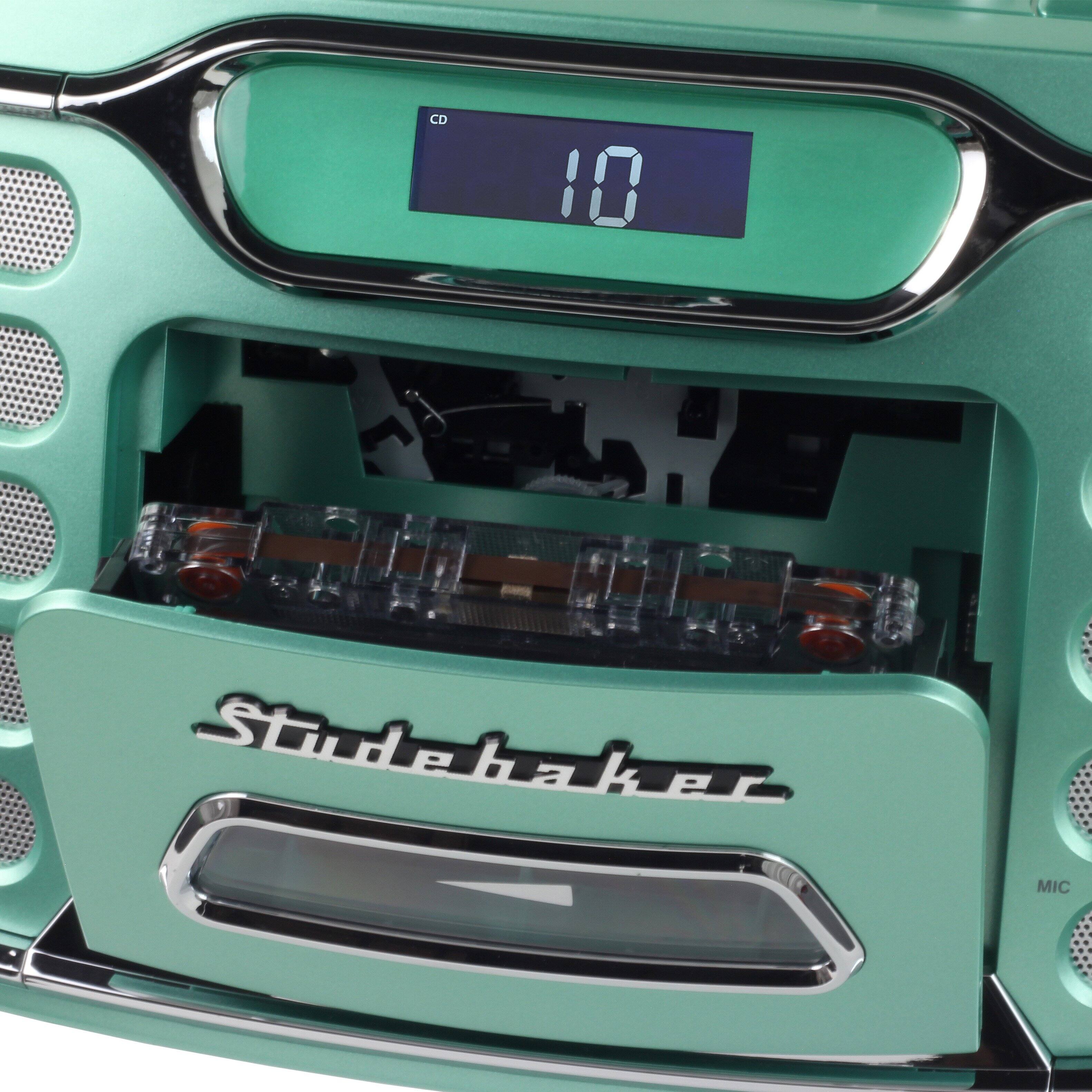 Studebaker SB2150 Retro Bluetooth Boombox with CD/Cassette Player ...