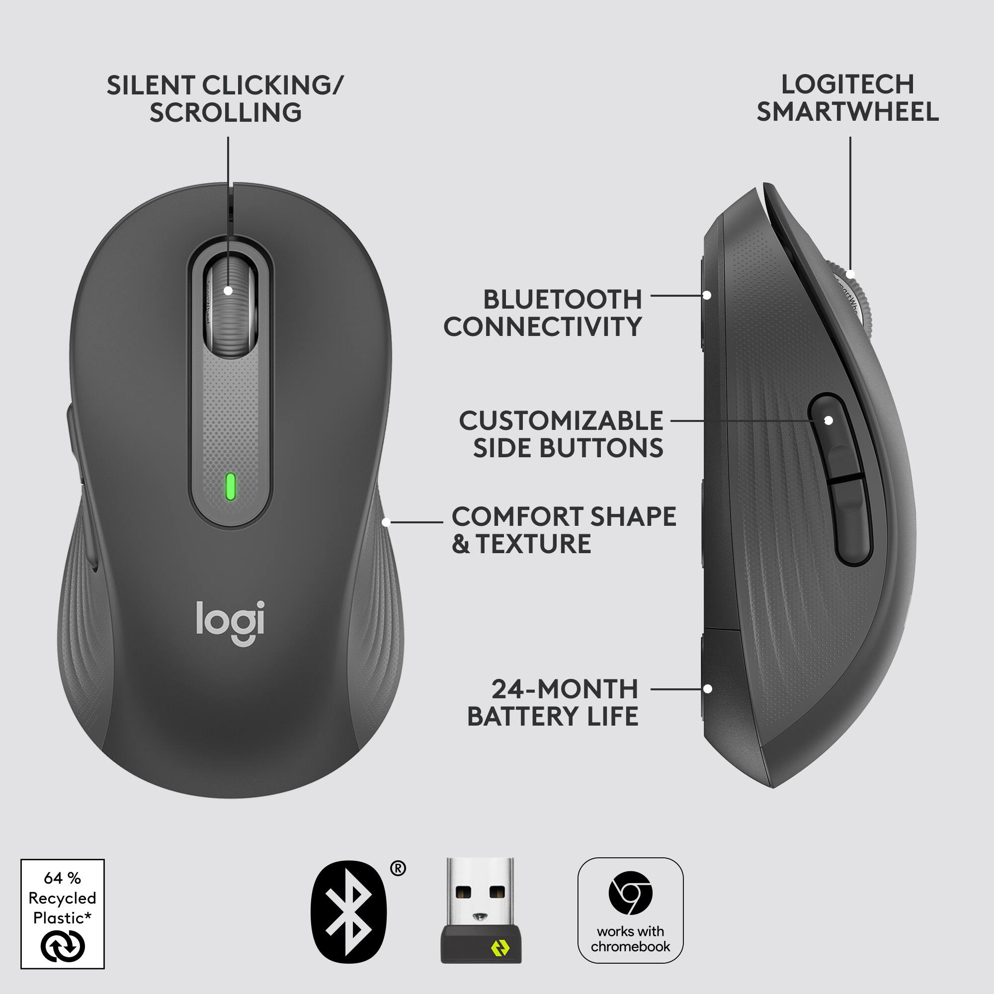 Customer Reviews: Logitech Signature M650 Wireless Mouse with Silent ...