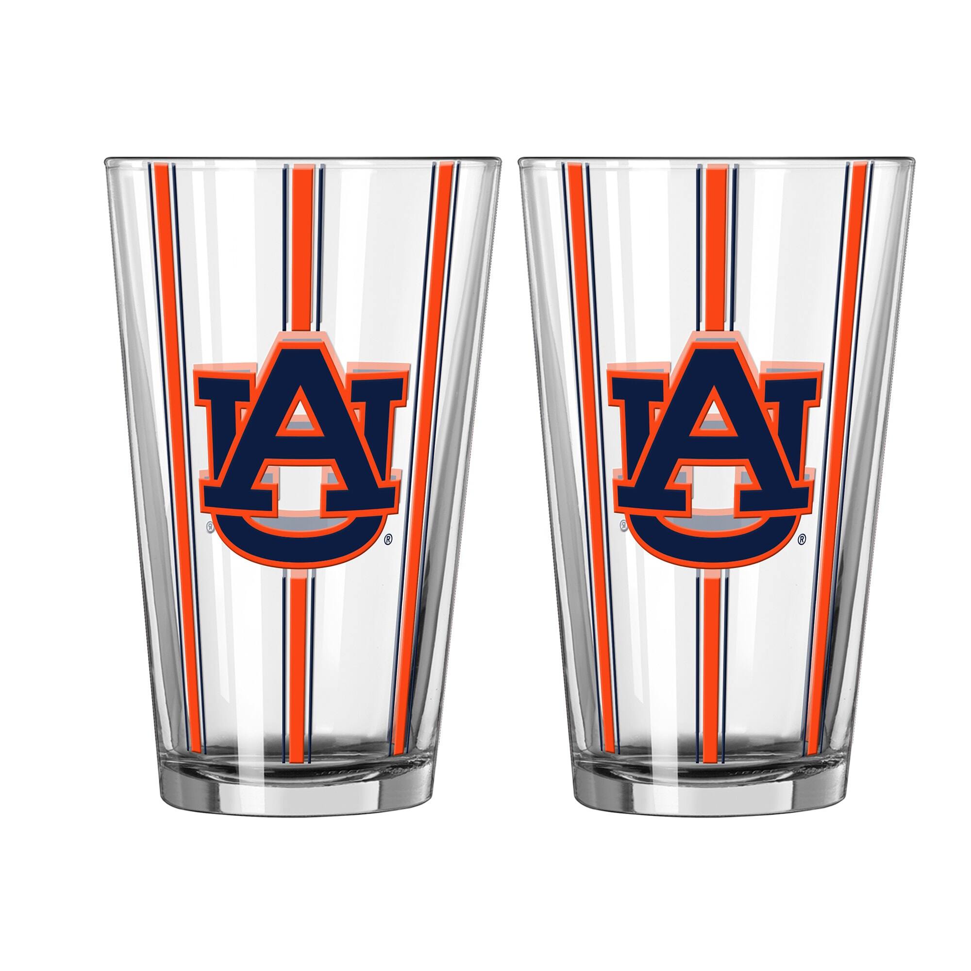 Logo Brands Auburn Tigers Two Piece 16oz. Striped Pint Glass Set ...
