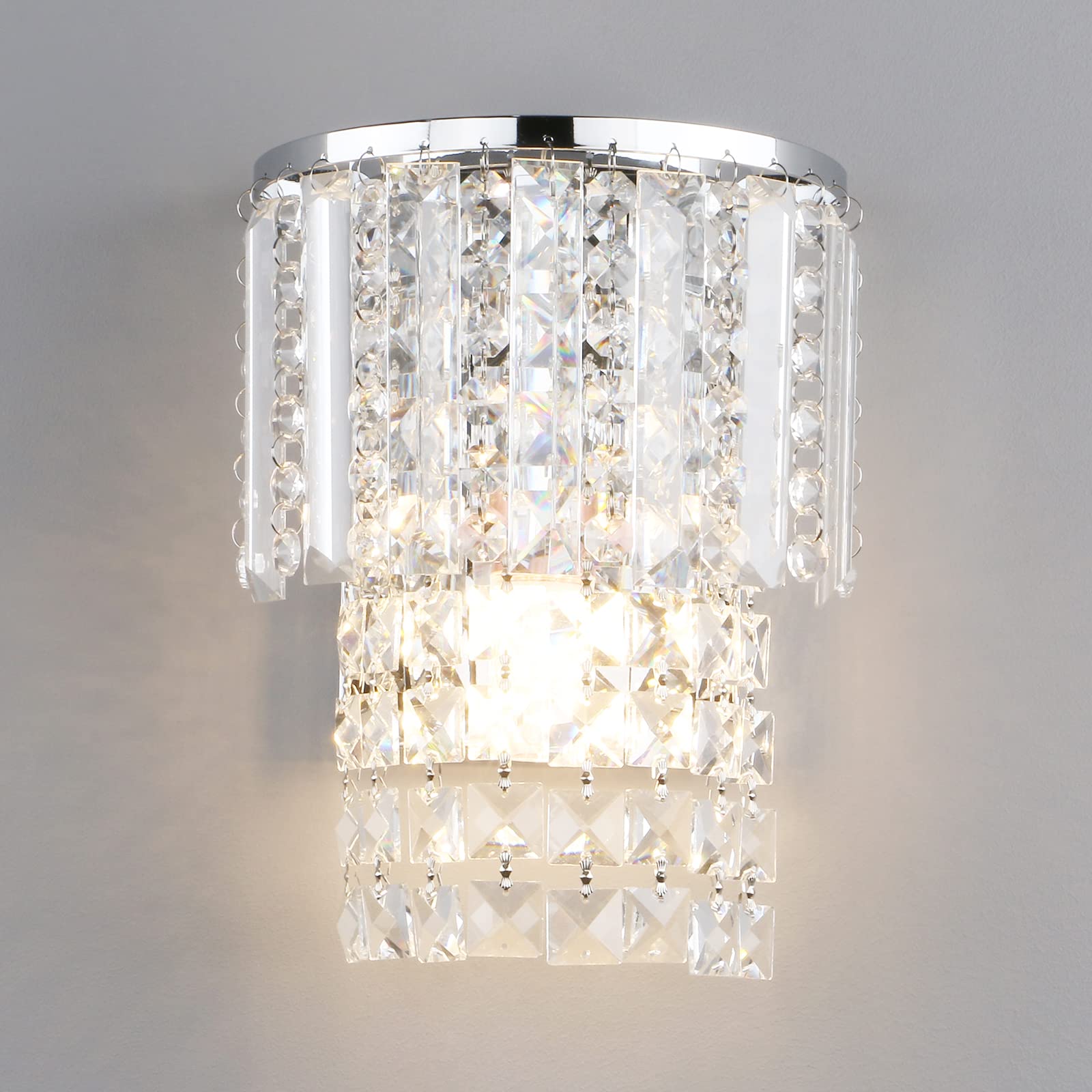 Earthley Blooms Modern K Crystal Wall Sconce HardwiChrome Finish Light ...