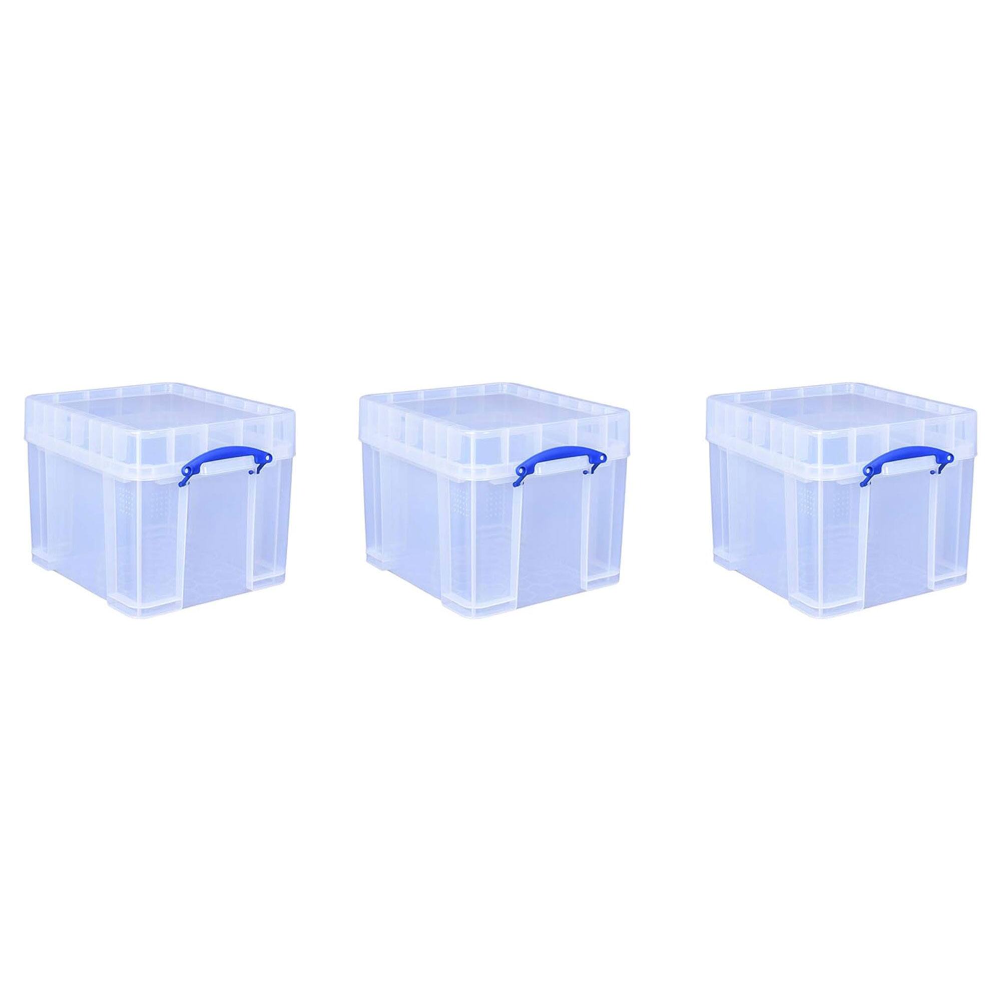 Really Useful Box 35 Liters Transparent Storage Container with Snap Lid ...