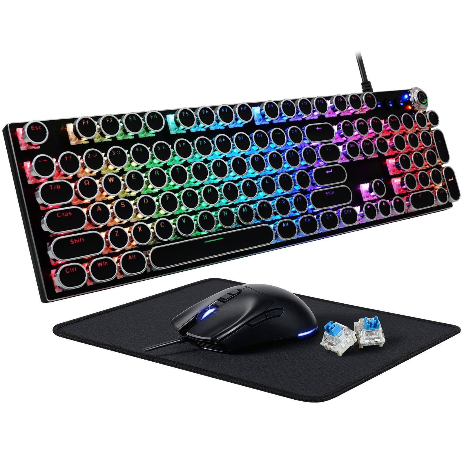 Stamp n Camp Typewriter Mechanical Gaming And Mouse Combo Rainbow Rgb ...