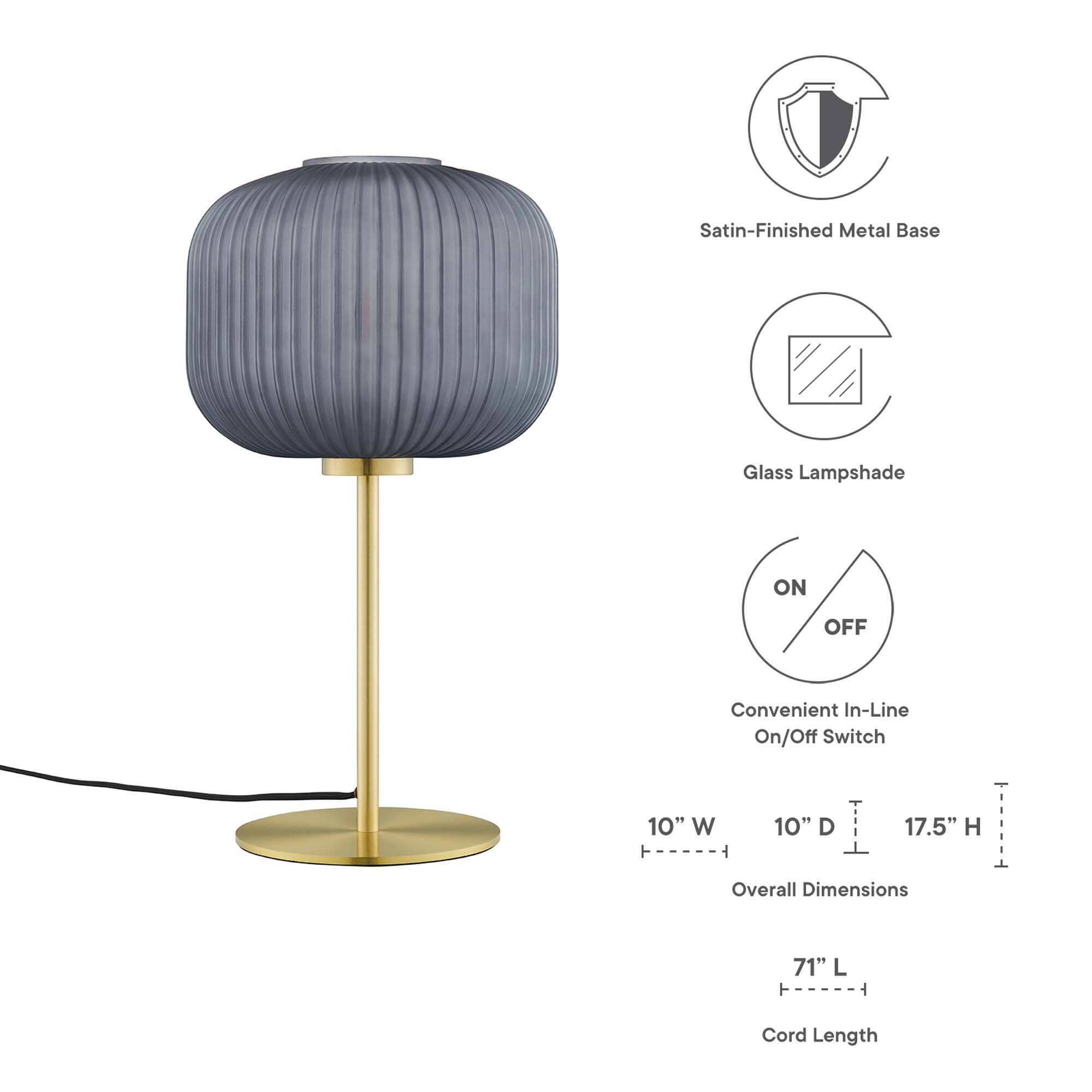 Reprise Glass Sphere Glass and Metal Table Lamp by Modway Black Satin ...