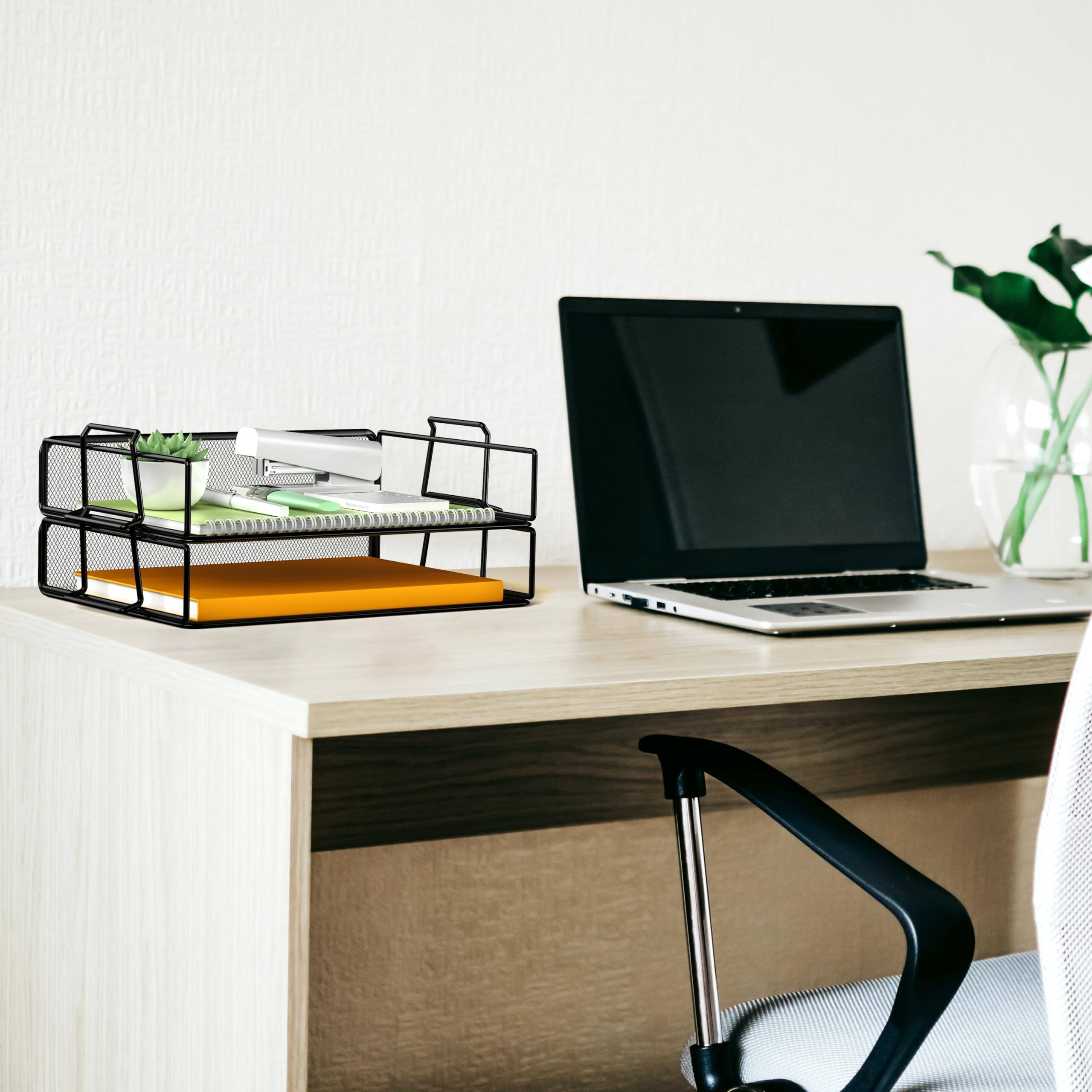 Paradigms Interiors Stackable Letter Tray Paper Holder Desk Organizer ...
