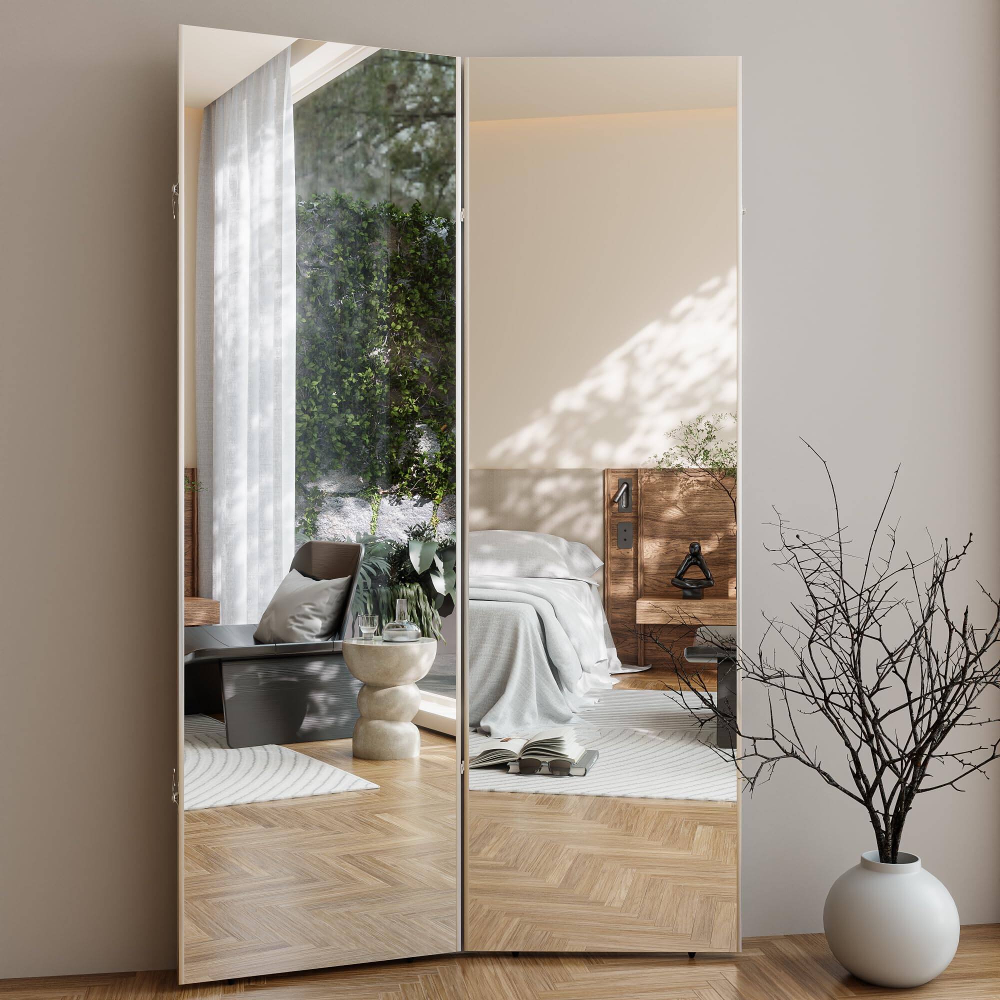 Stylel Star 71"x 48" Foldable Full Body Floor Mirror With Ultra light ...