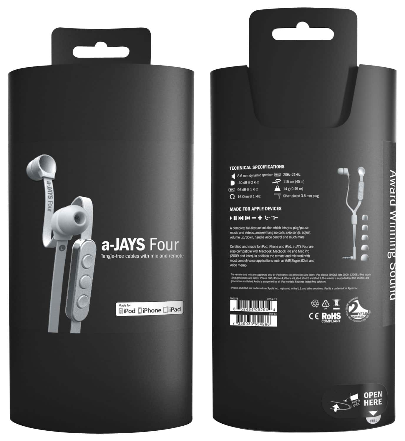 Customer Reviews: JAYS of Sweden a-JAYS Four Earbud Headphones Black ...