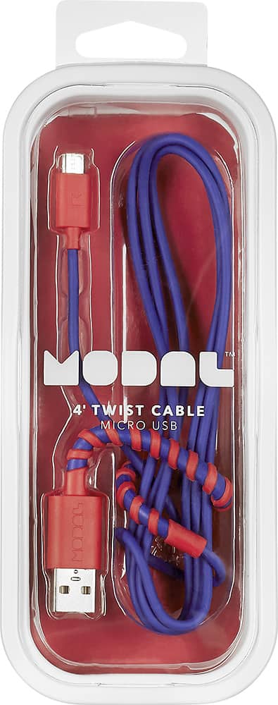 Best Buy: Modal™ 4' Twist Micro USB Charge-and-Sync Cable Aurora Red ...