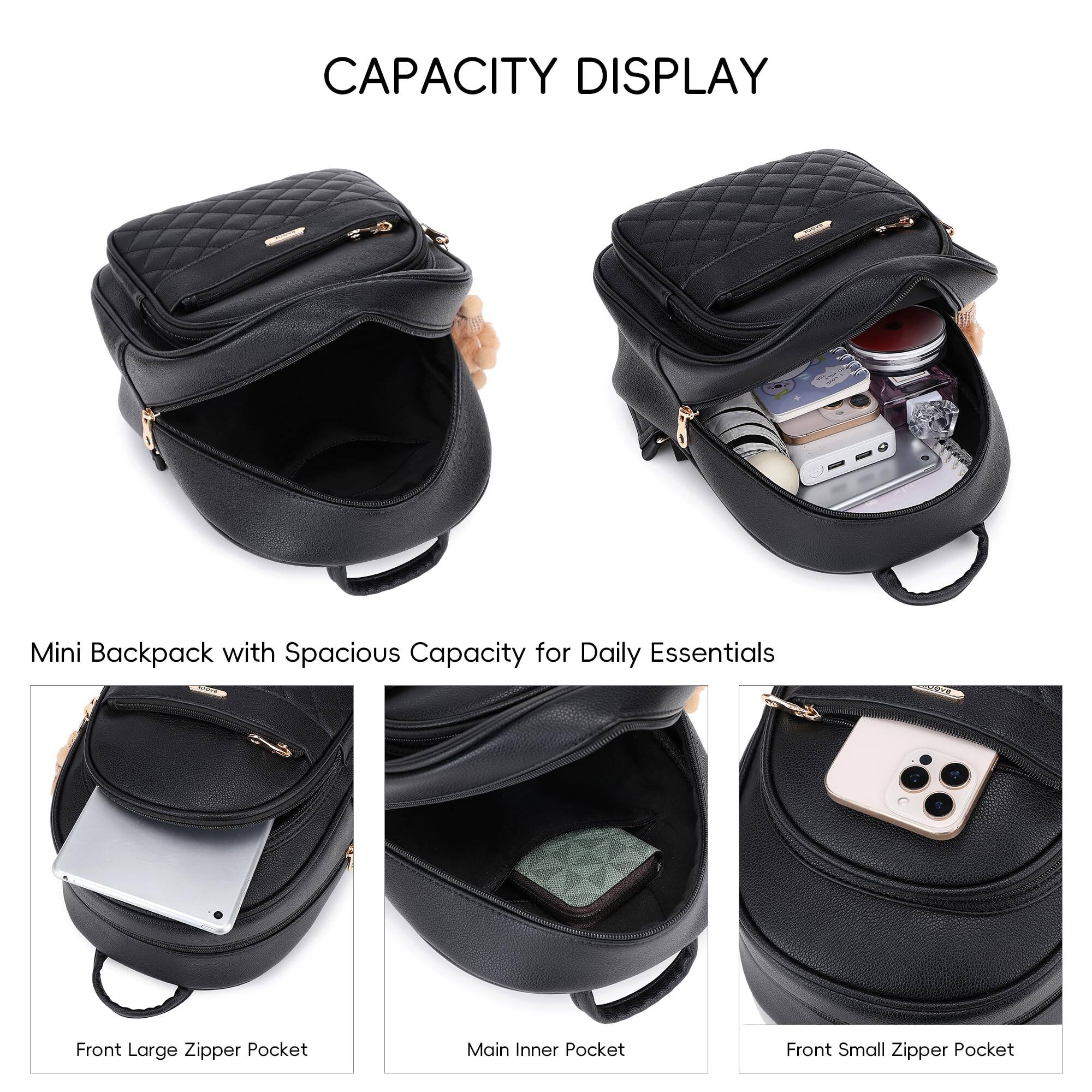 Cozy Serene Mini Leather Backpack Purse For Women Small With Charm Cute ...