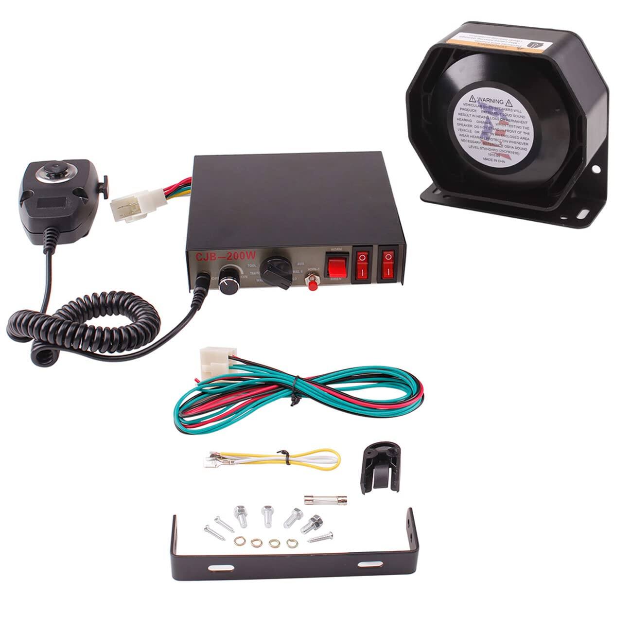 SKAR Audio Alarm Horn Siren Pa Mic System 7 Sound Loud Car Emergency ...