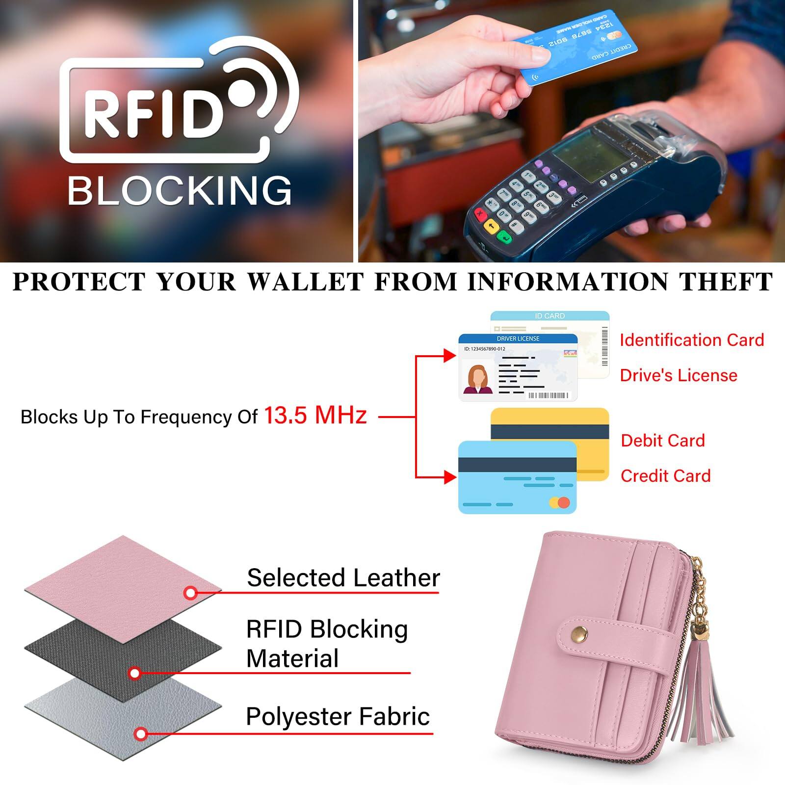 Jadie Link Wallet Women Small Rfid Blocking Bifold Credit Card Wallets ...
