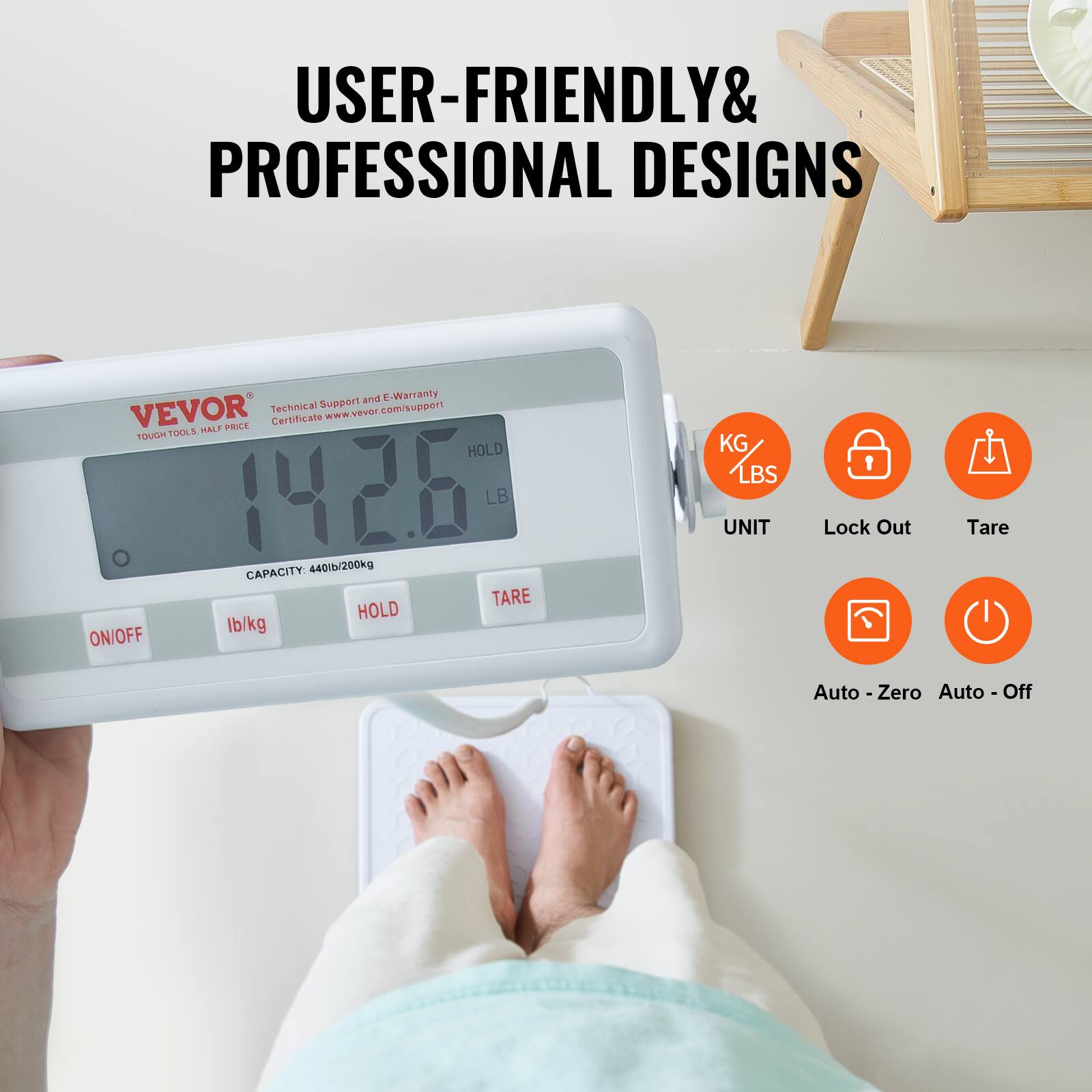 VEVOR Portable Medical Scale, Professional Digital Physician Scale for ...