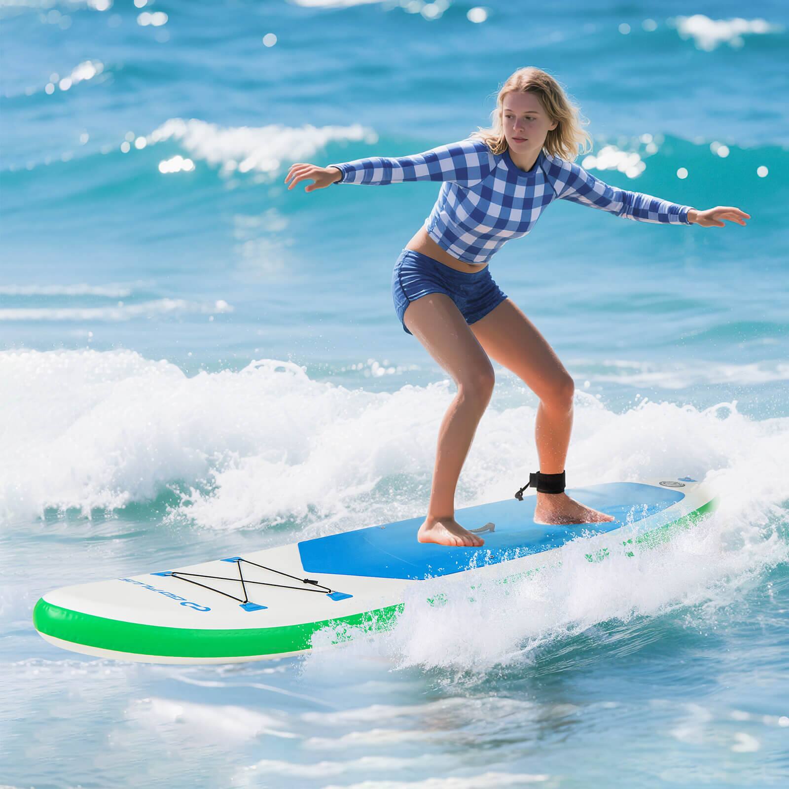 Costway 11' Inflatable Stand Up Paddle Board whth Accessories Paddle Hand Pump Repair Kit Multi ...