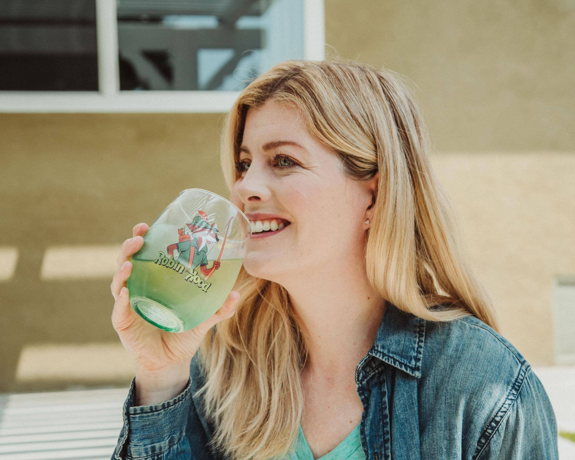 Silver Buffalo Disney Robin Hood Stemless Wine Glass | Holds 20 Ounces ...