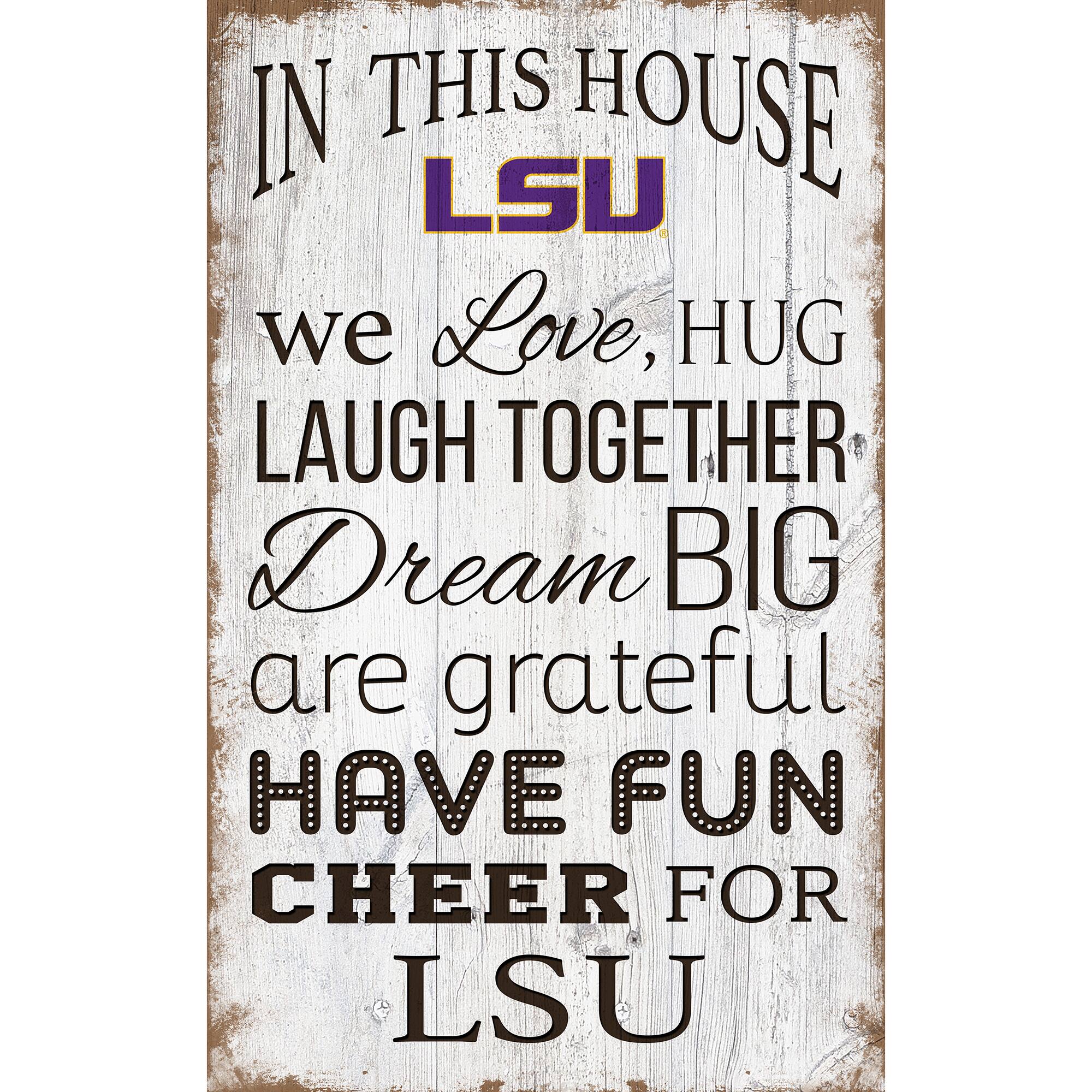 Fan Creations LSU Tigers 11'' x 19'' Team In This House Sign Multicolor ...