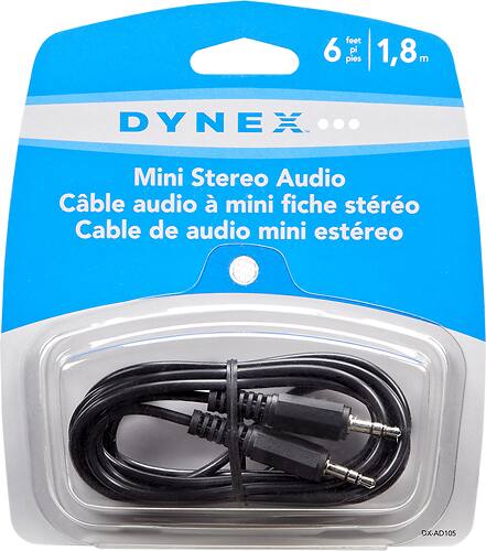 Best Buy: Dynex™ 6' 3.5mm Stereo Audio Cable Black DX-AD105