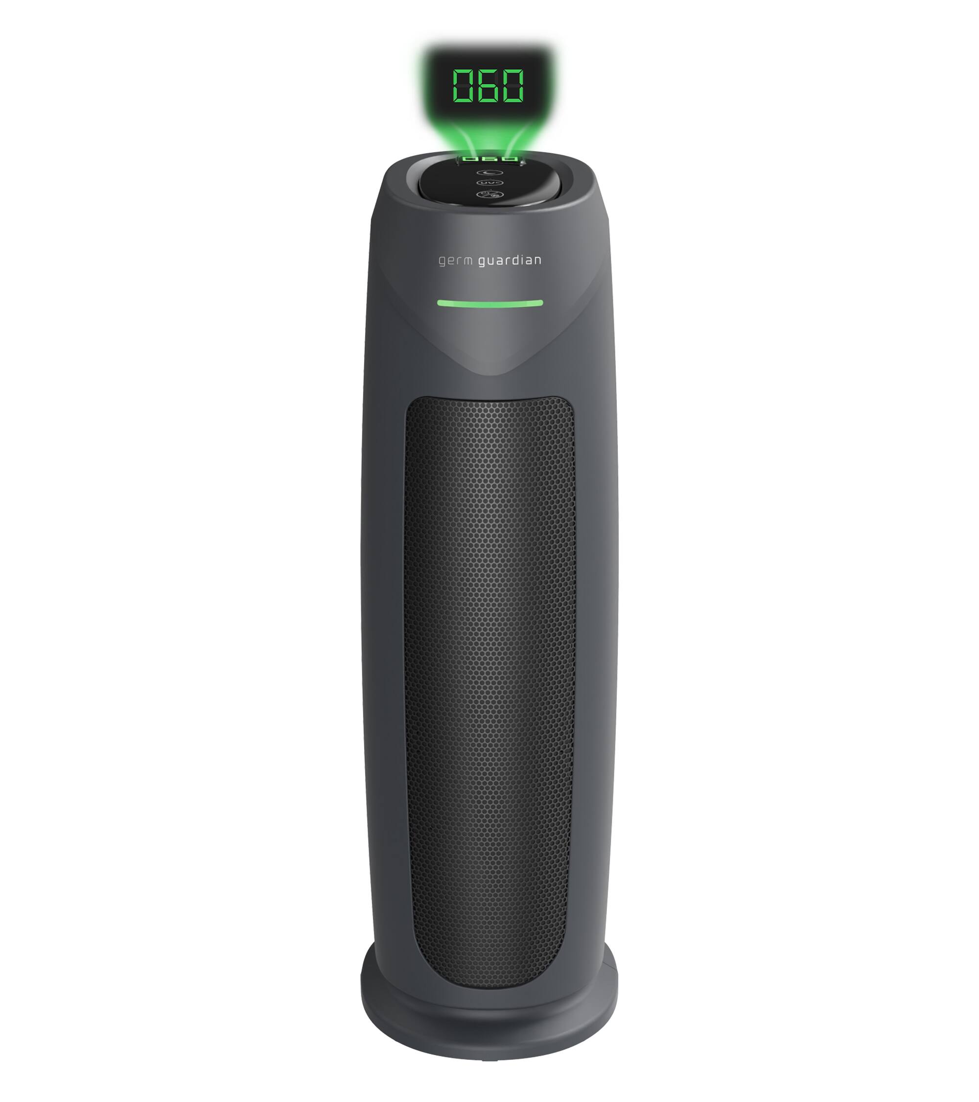 GermGuardian 743 Sq. ft. Tower Air Purifier with HEPA Filter Intellisense Air Quality Monitor UV C AC4880G Graphite