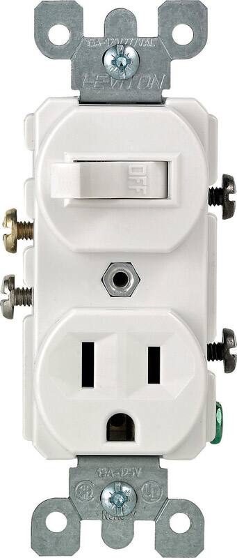Leviton Combo Switch and Receptacle 109 05225 WSP White 5716319 - Best Buy