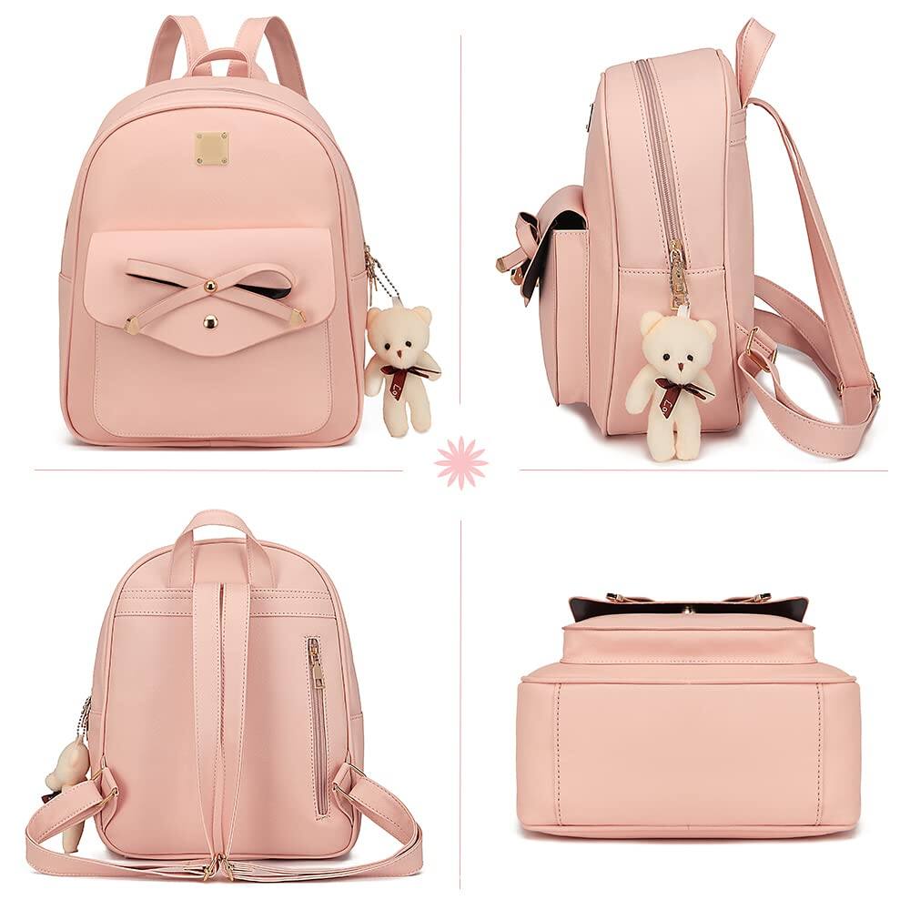 Cozy Serene Cute Leather Mini Backpack Purse For Women Bowknot Small ...