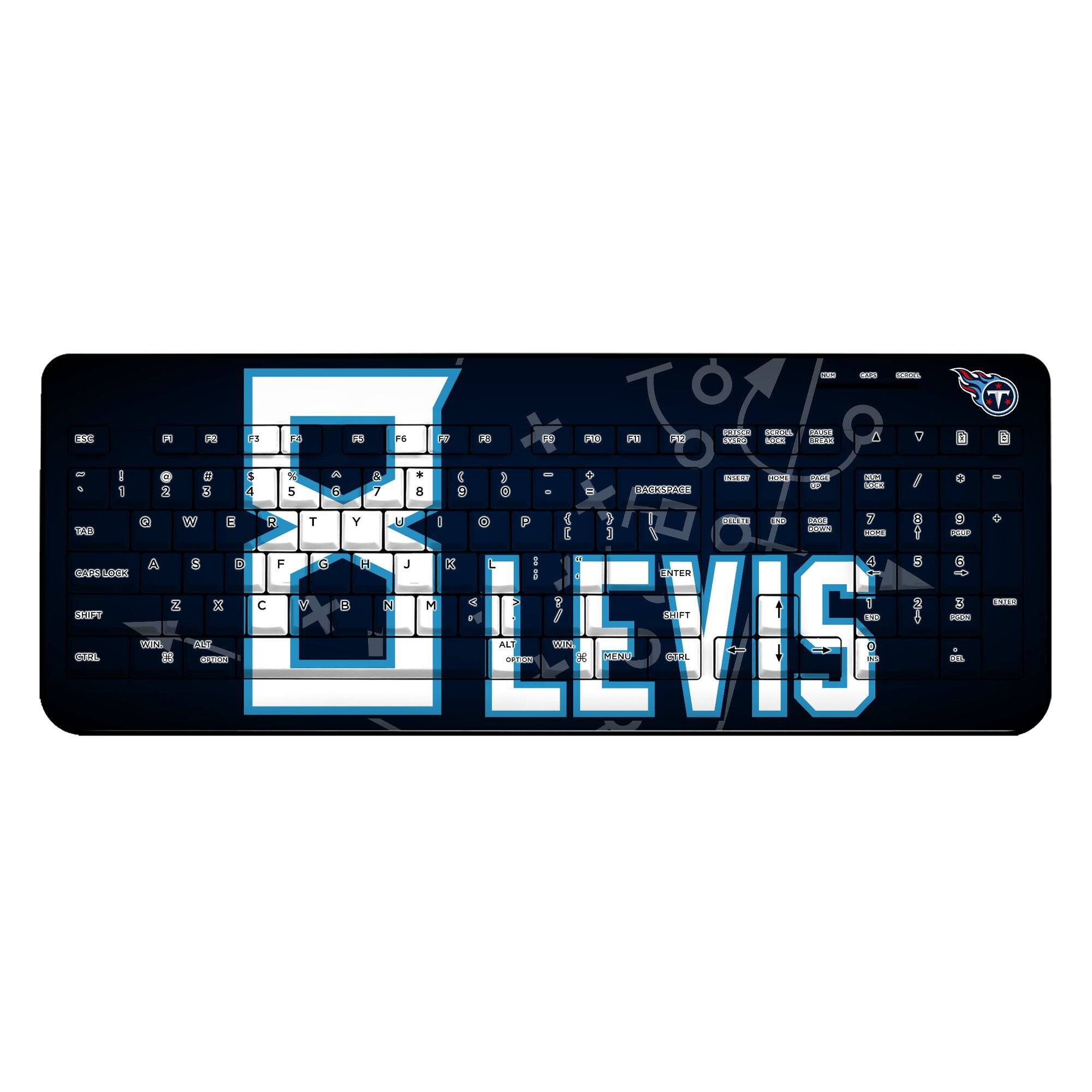 Keyscaper Will Levis Tennessee Titans Wireless Keyboard Black 202494987 ...