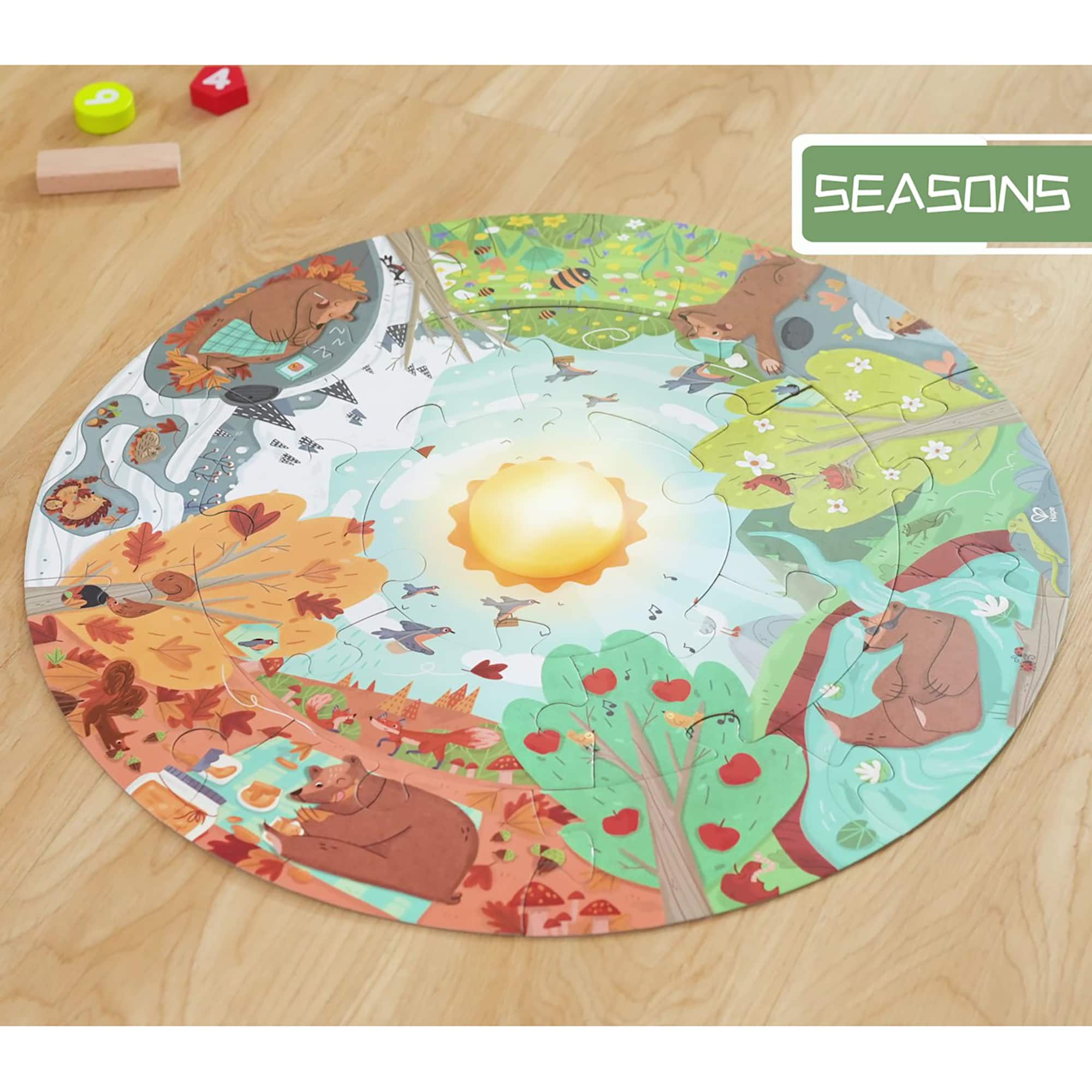 Best Buy: Hape Hape: Four Seasons Puzzle 16pcs, Circle Puzzle, Ages 4 ...